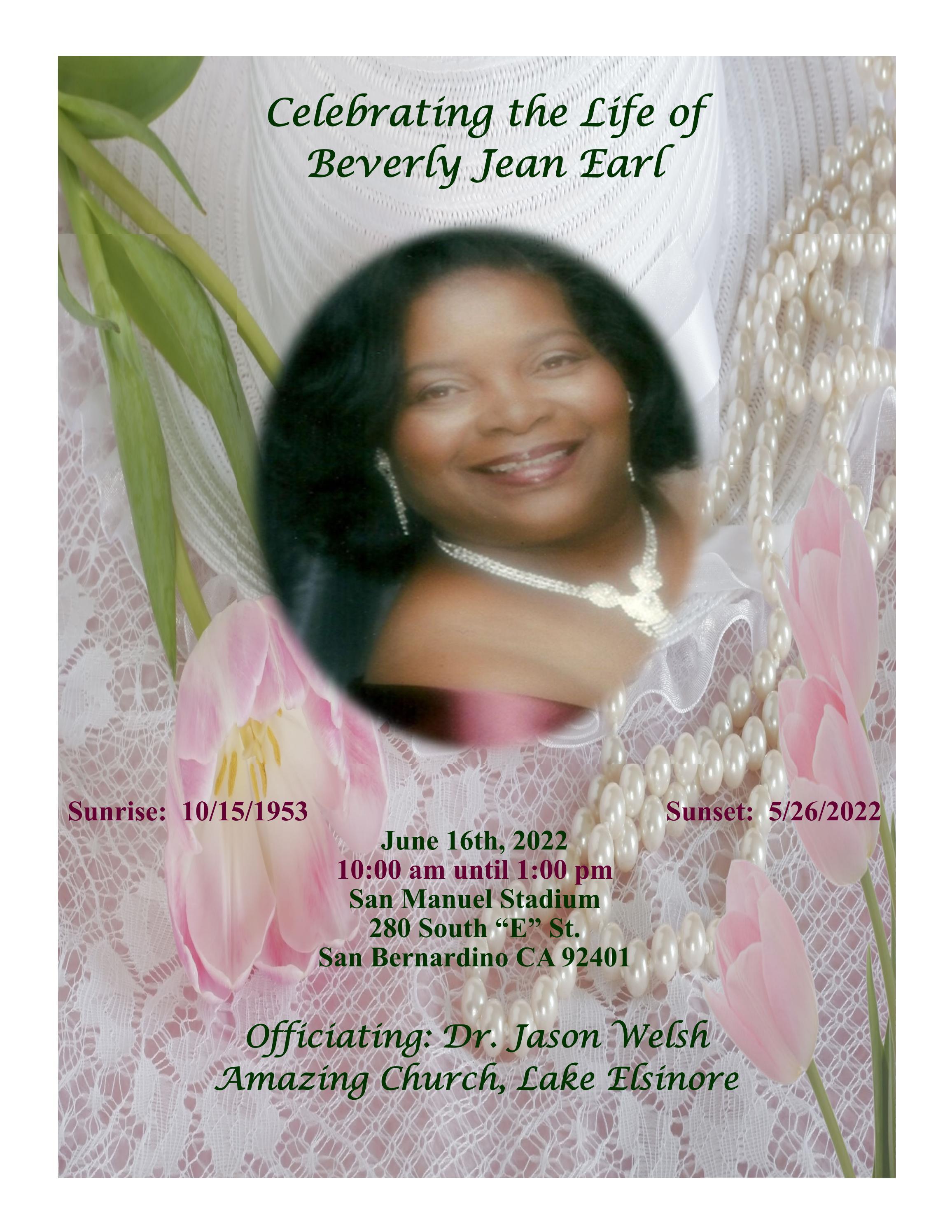 Celebrating the Life of Beverly Jean Earl by timeforchangefoundation - Issuu