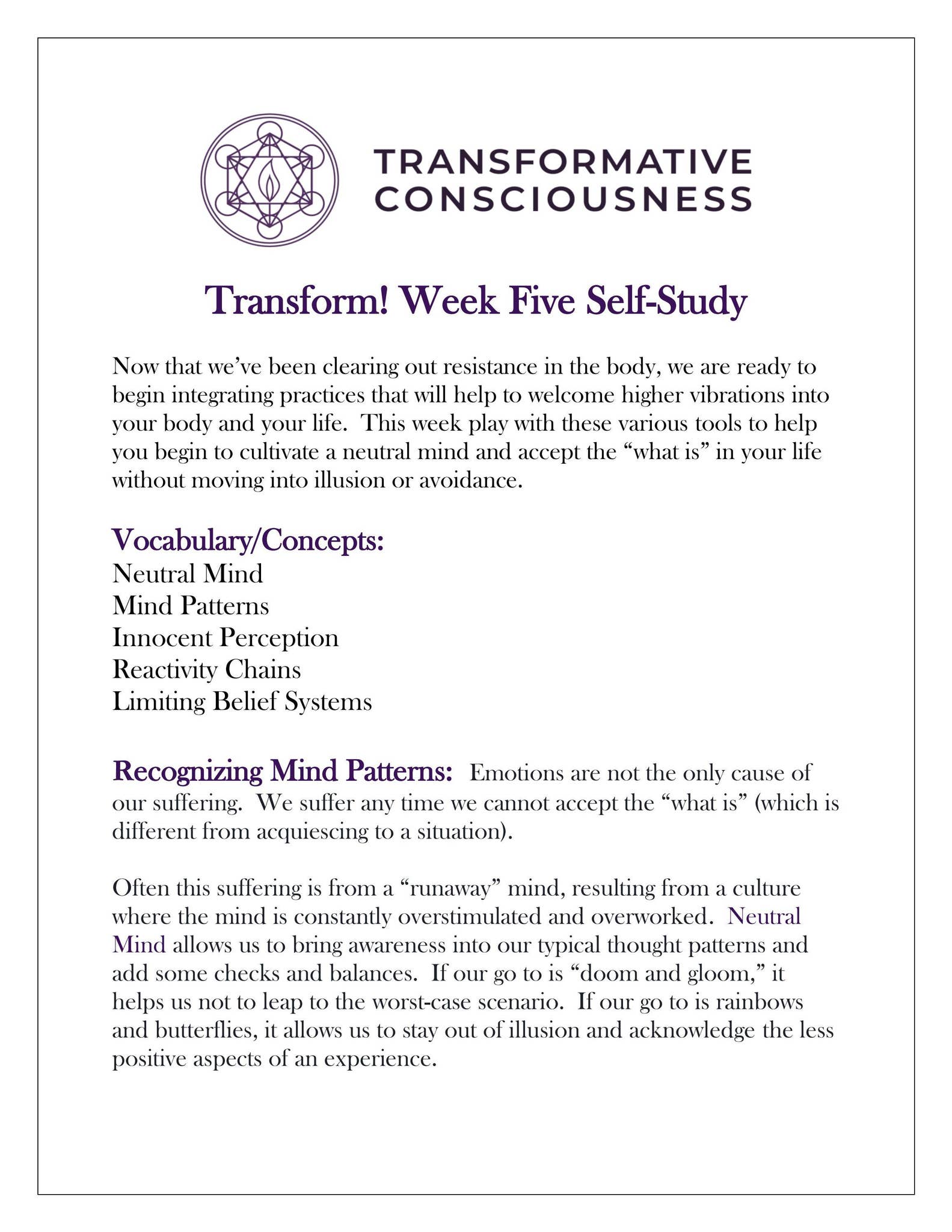 Transform! Module Five Self-Study by transformativeconsciousness - Issuu