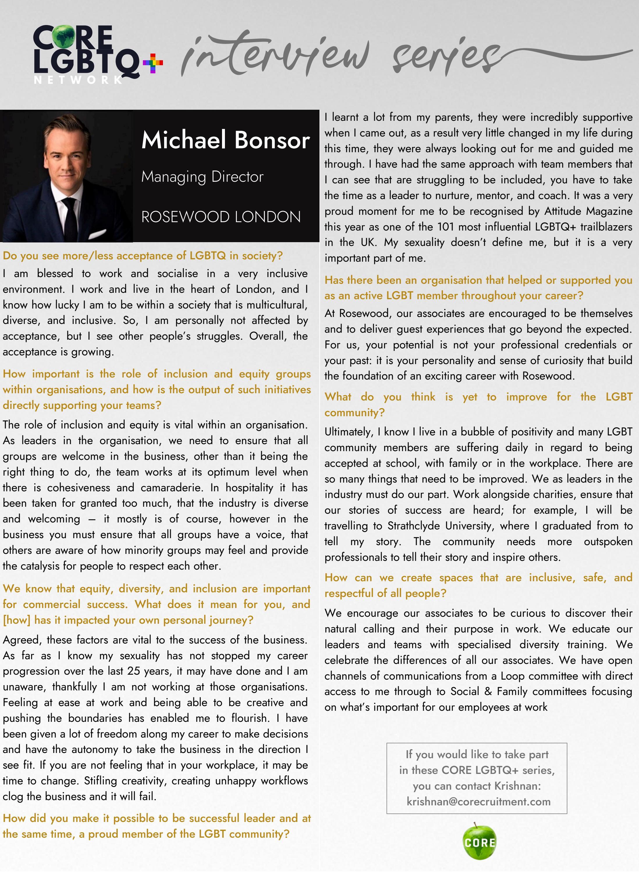 Pride Month 2022 - LGBTQ interview series by COREcruitment - Issuu