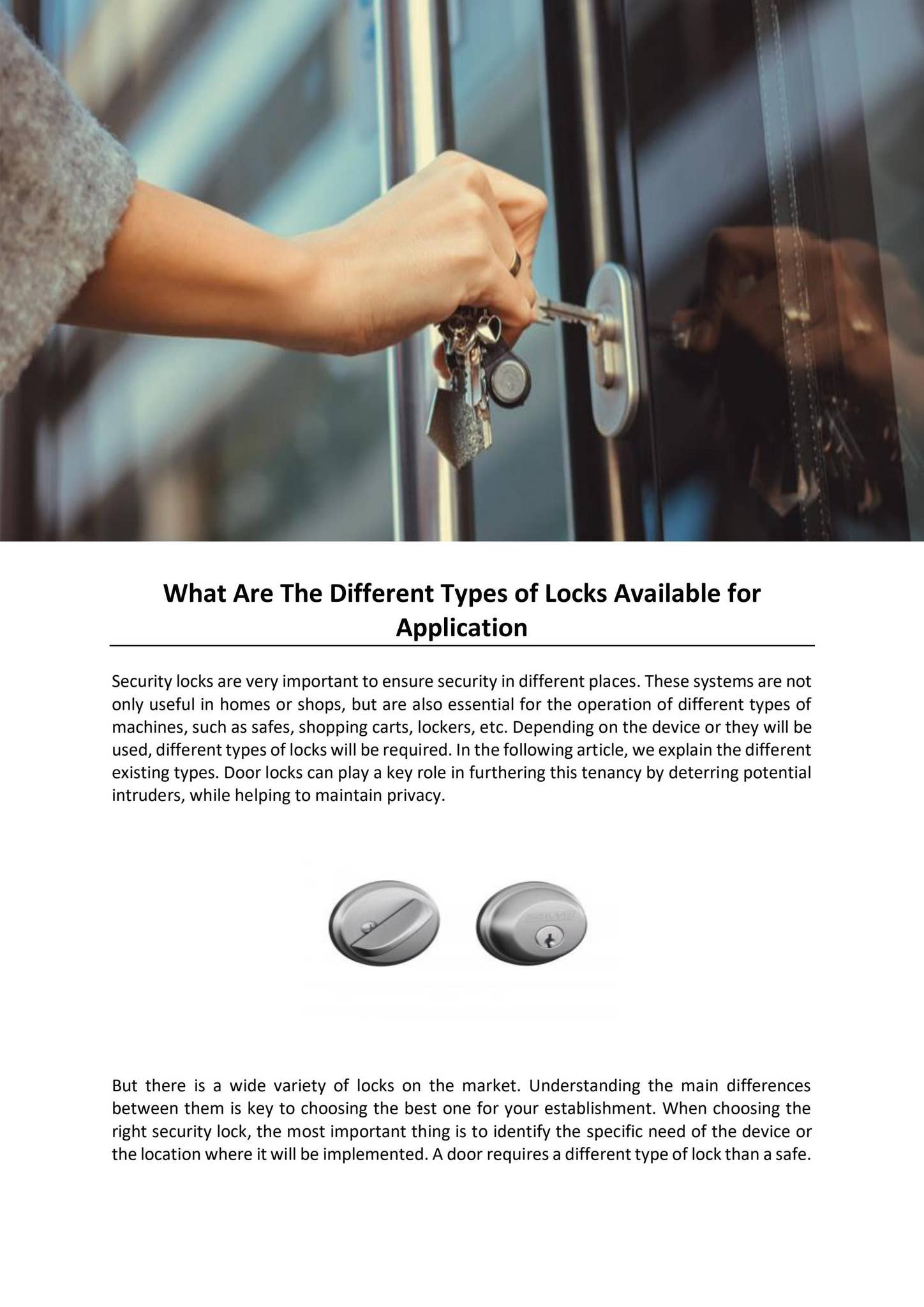 What Are The Different Types of Locks Available for Application by Park ...