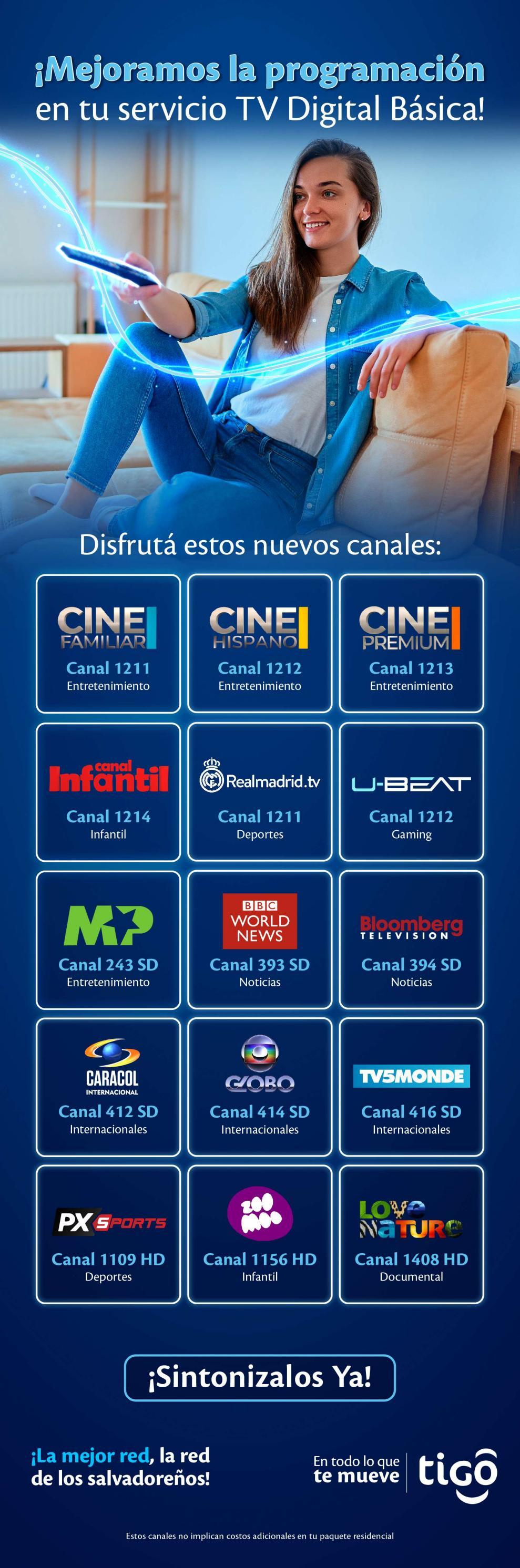 Nuevos canales TV Basica by Tigo_SV - Issuu