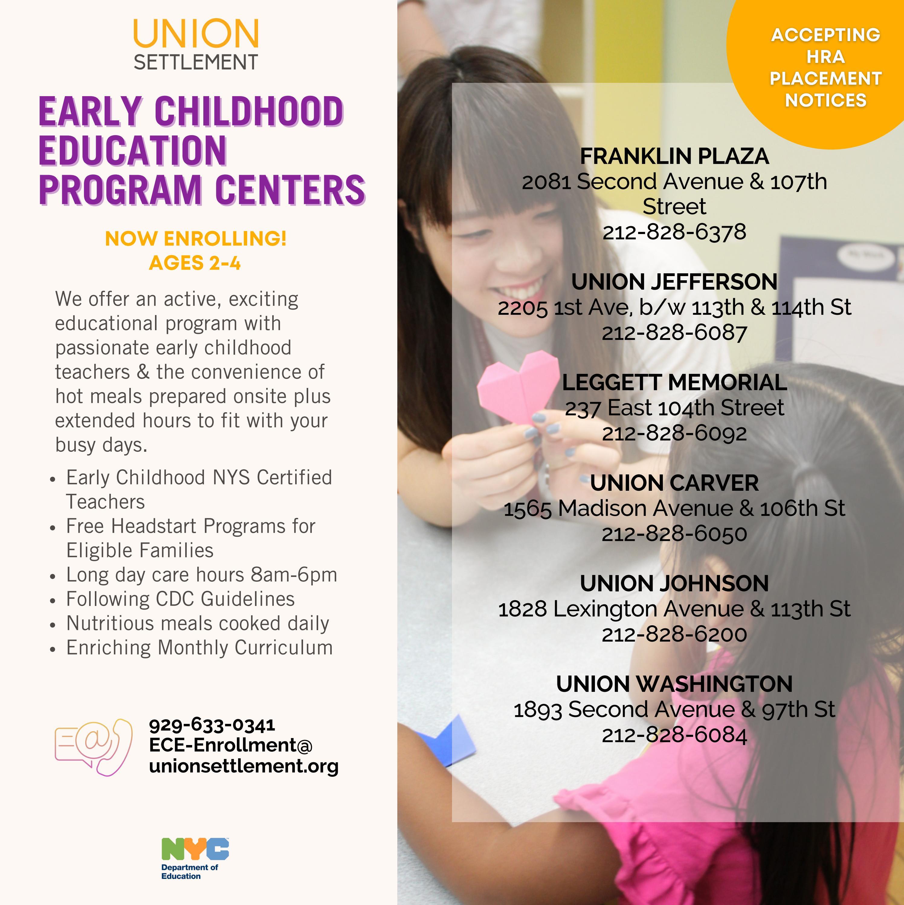 ECE Flyer by Union Settlement - Issuu