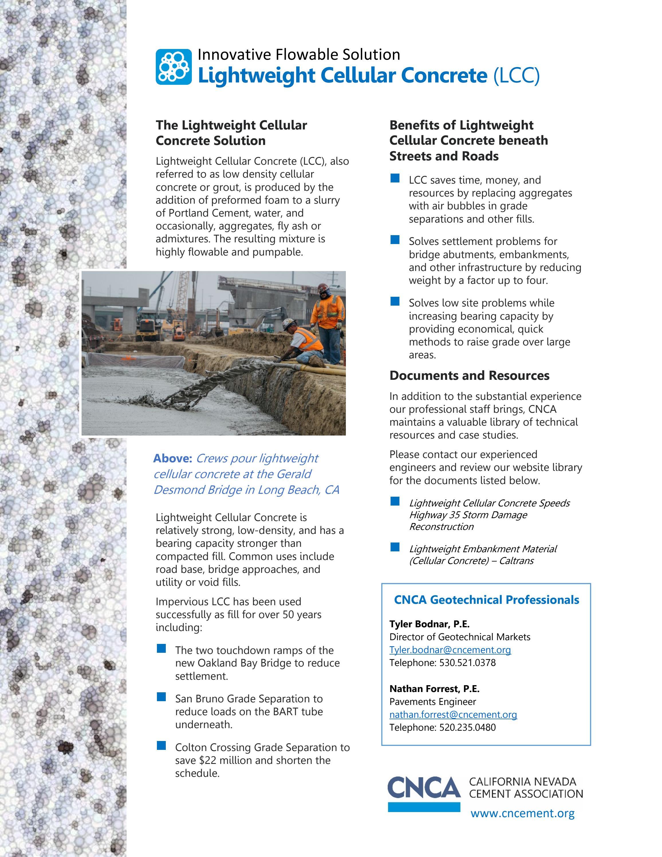 Lightweight Cellular Concrete (LCC) by California Nevada Cement ...