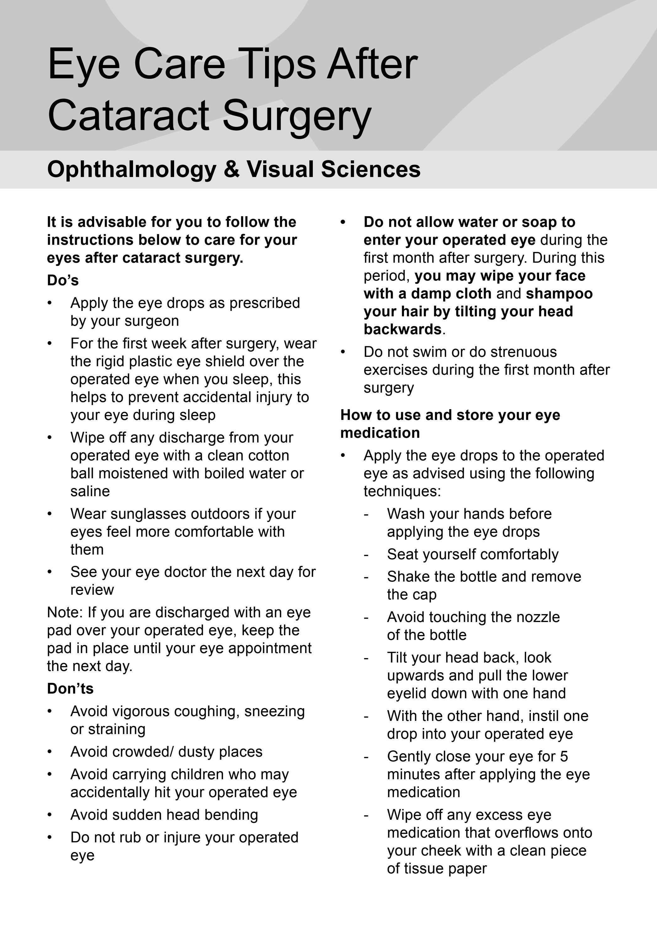 Eye Care Tips After Cataract Surgery By Yishun Health Issuu Eye Care Tips After Cataract Surgery By Yishun Health Issuu