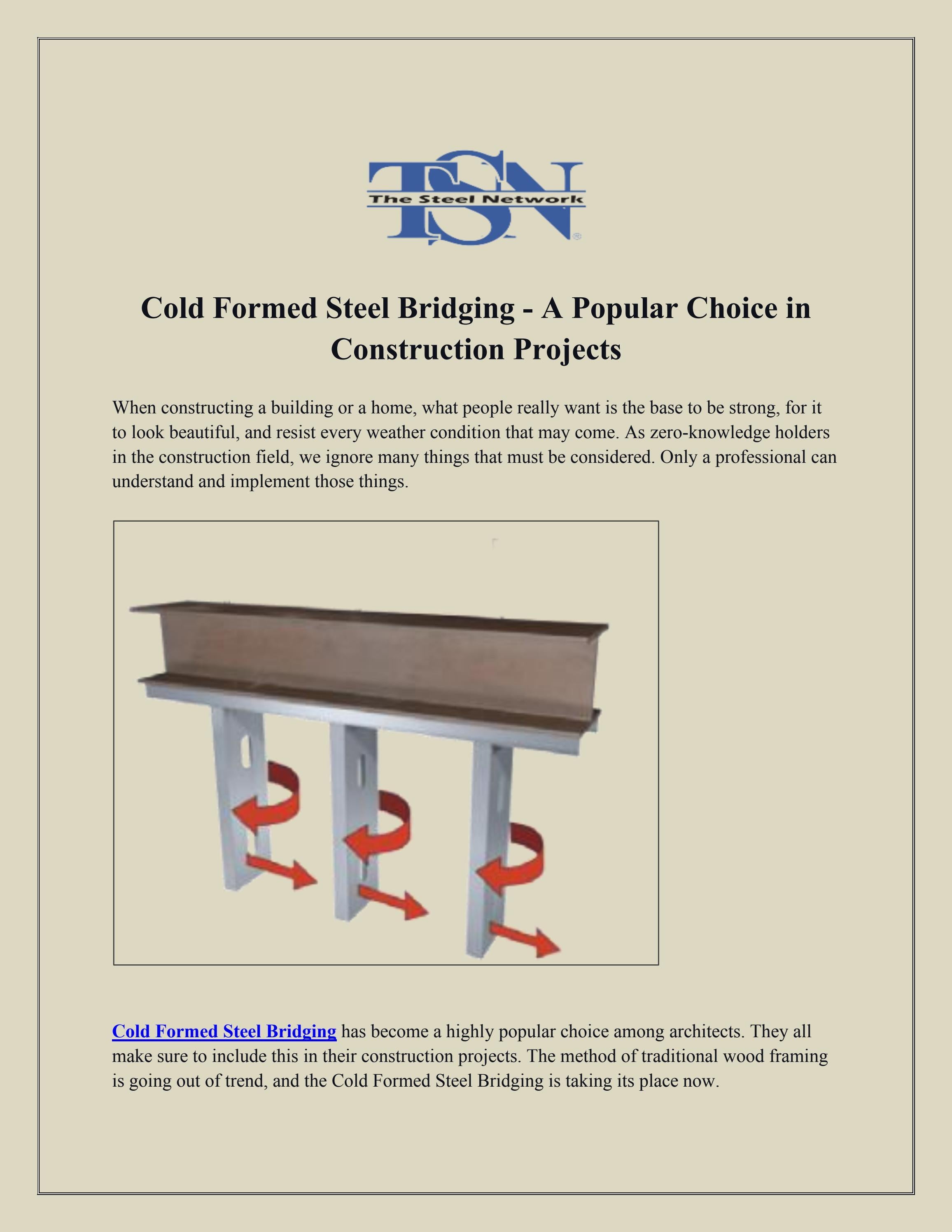 Cold Formed Steel Bridging - A Popular Choice in Construction Projects ...