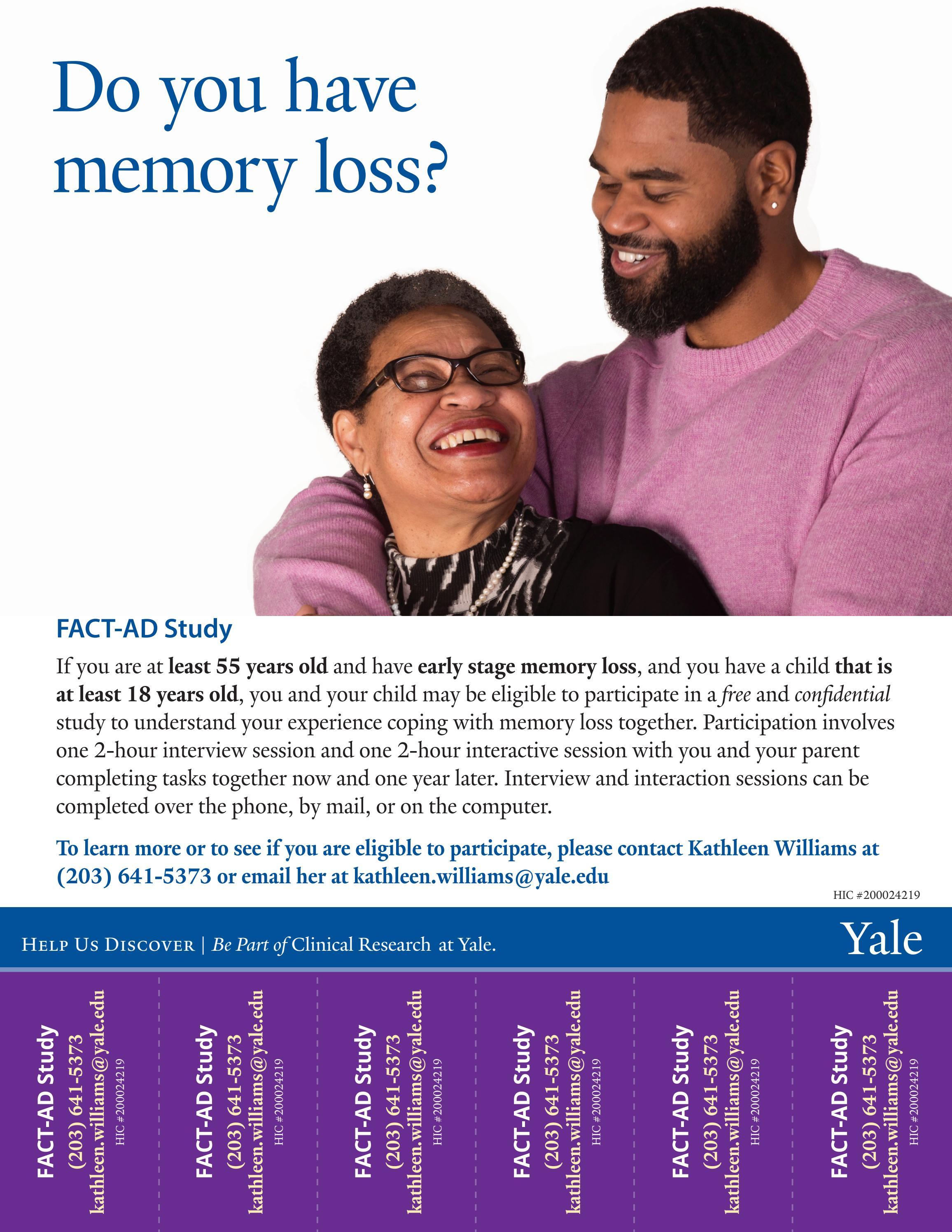 Flyer for Elder Study with Tabs by Yale School of Medicine - Issuu