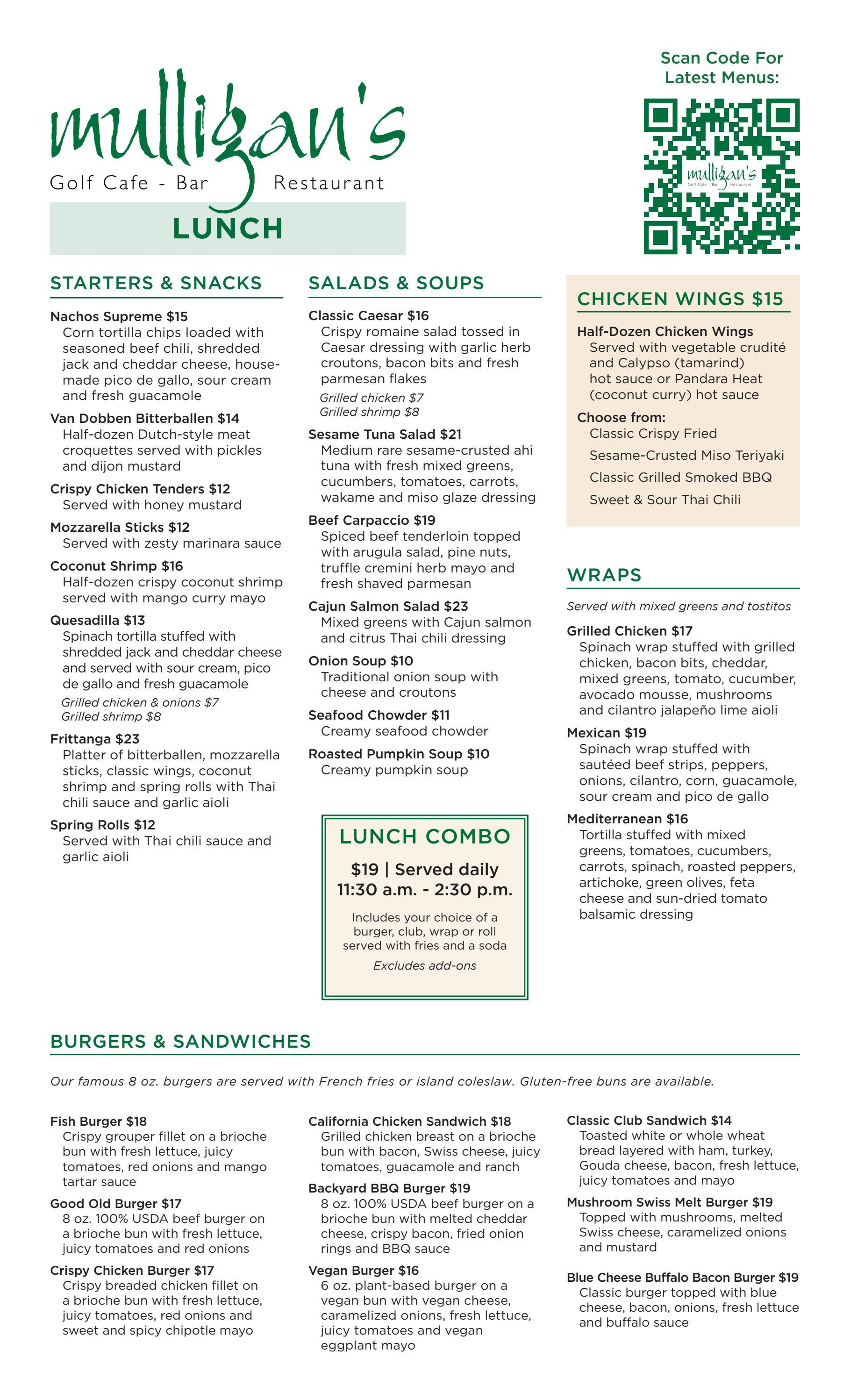 Aruba GLF Mulligan's Lunch Menu by Divi Resorts - Issuu
