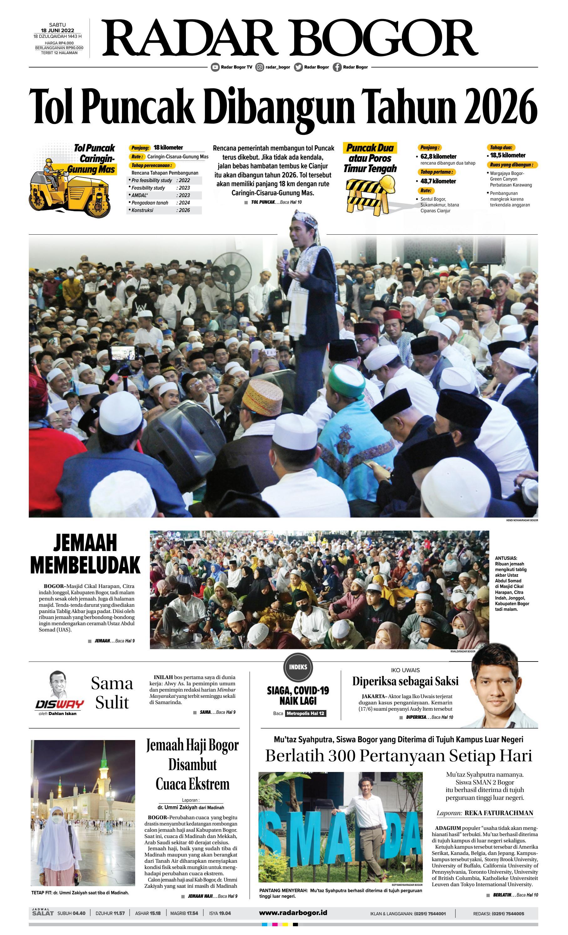 Epaper Edisi 18 Juni 2022 | RADAR BOGOR DIGITAL by Bogor - Issuu