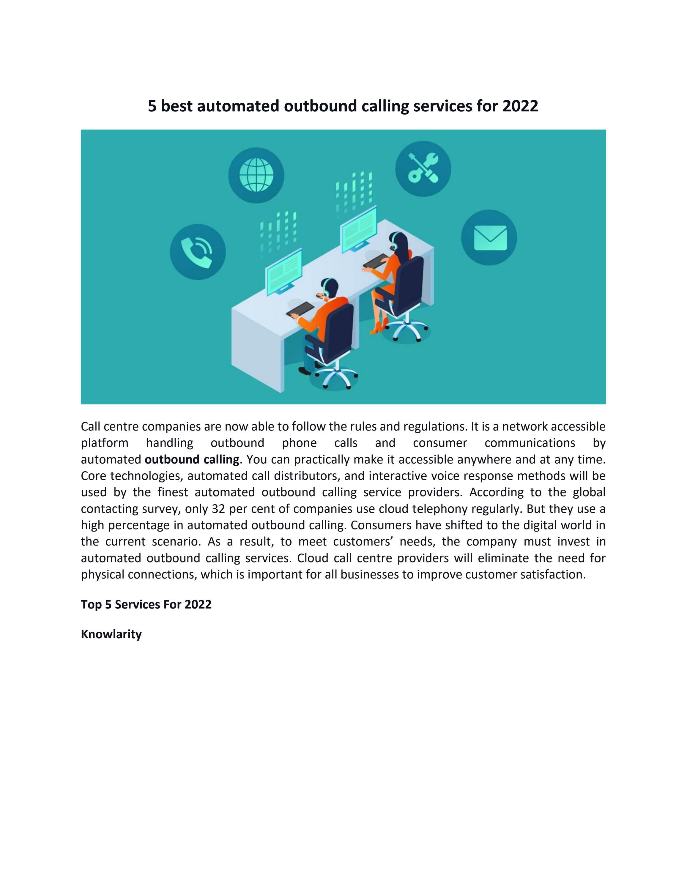 5 best automated outbound calling services for 2022 by Knowlarity ...