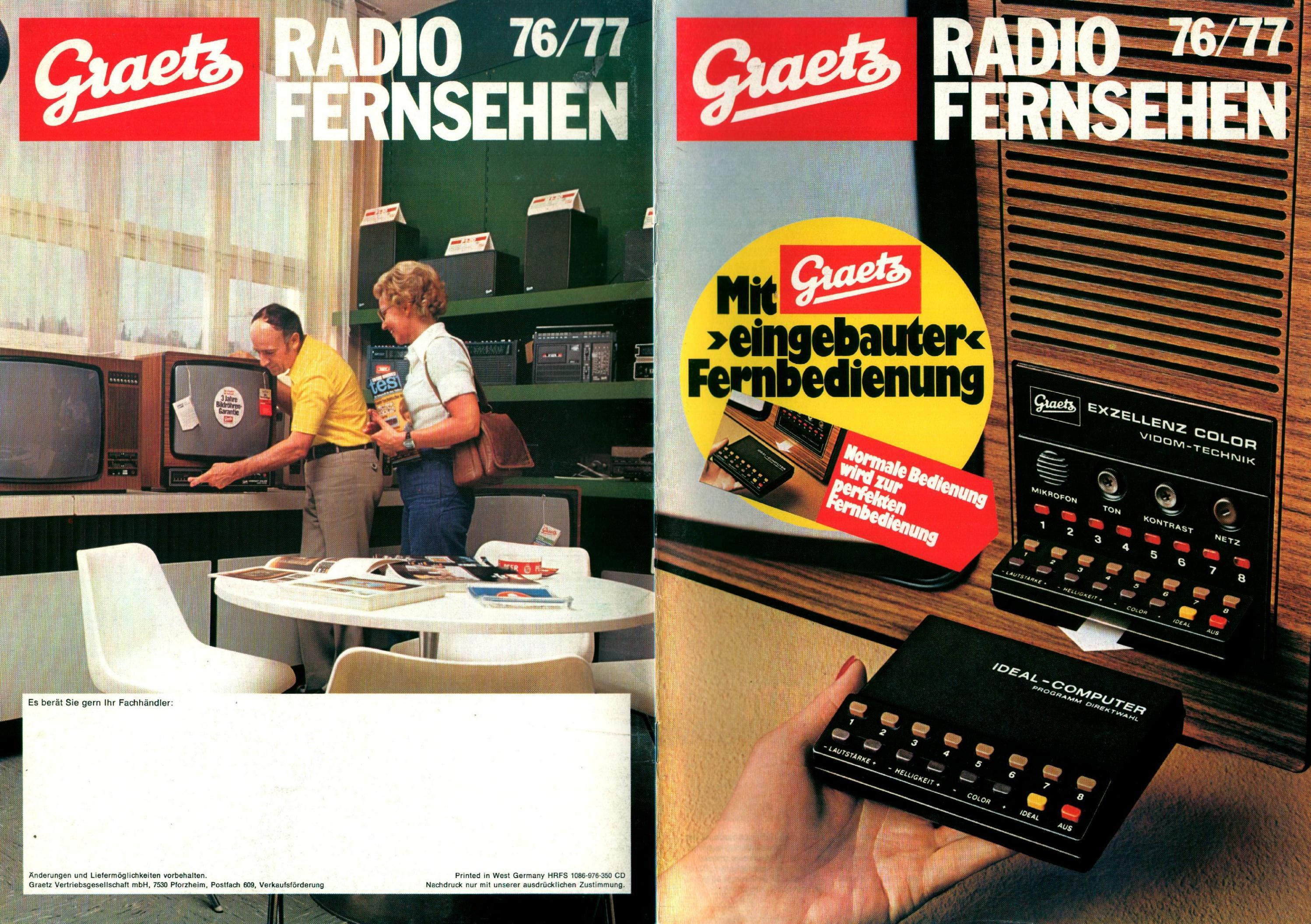 Graetz 1976-77 Katalog - Radio Fernsehen by Alex Chernyak - Issuu
