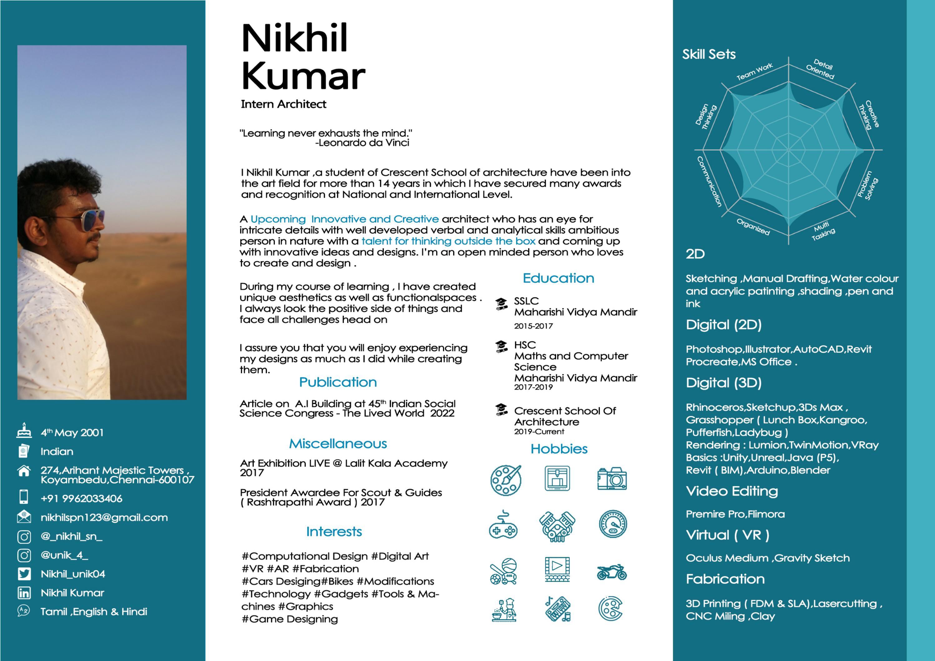 Architecture Intern Resume by Nikhil Kumar - Issuu