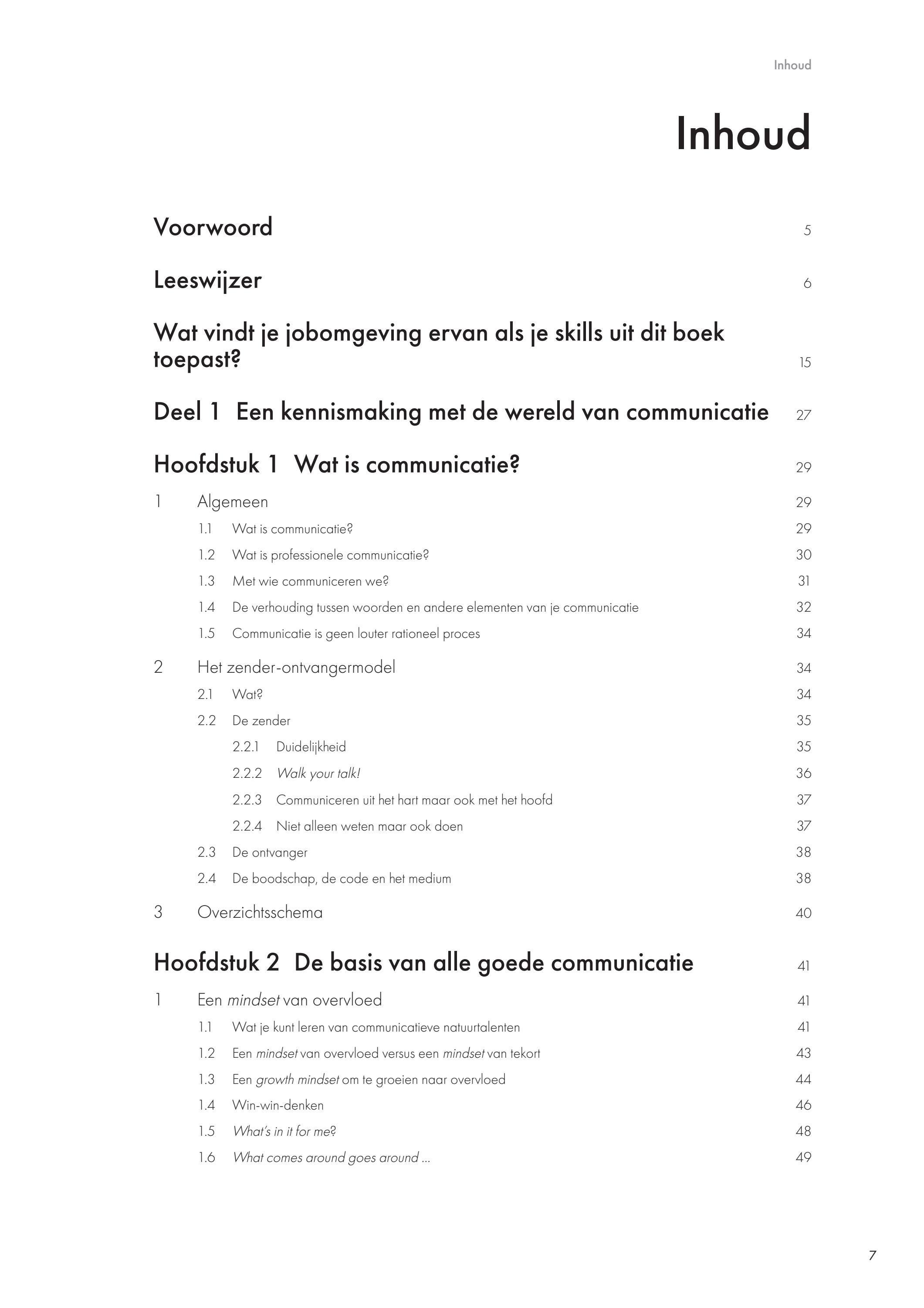Inhoudsopgave_Communicatieskills voor het professionele leven by VAN IN ...