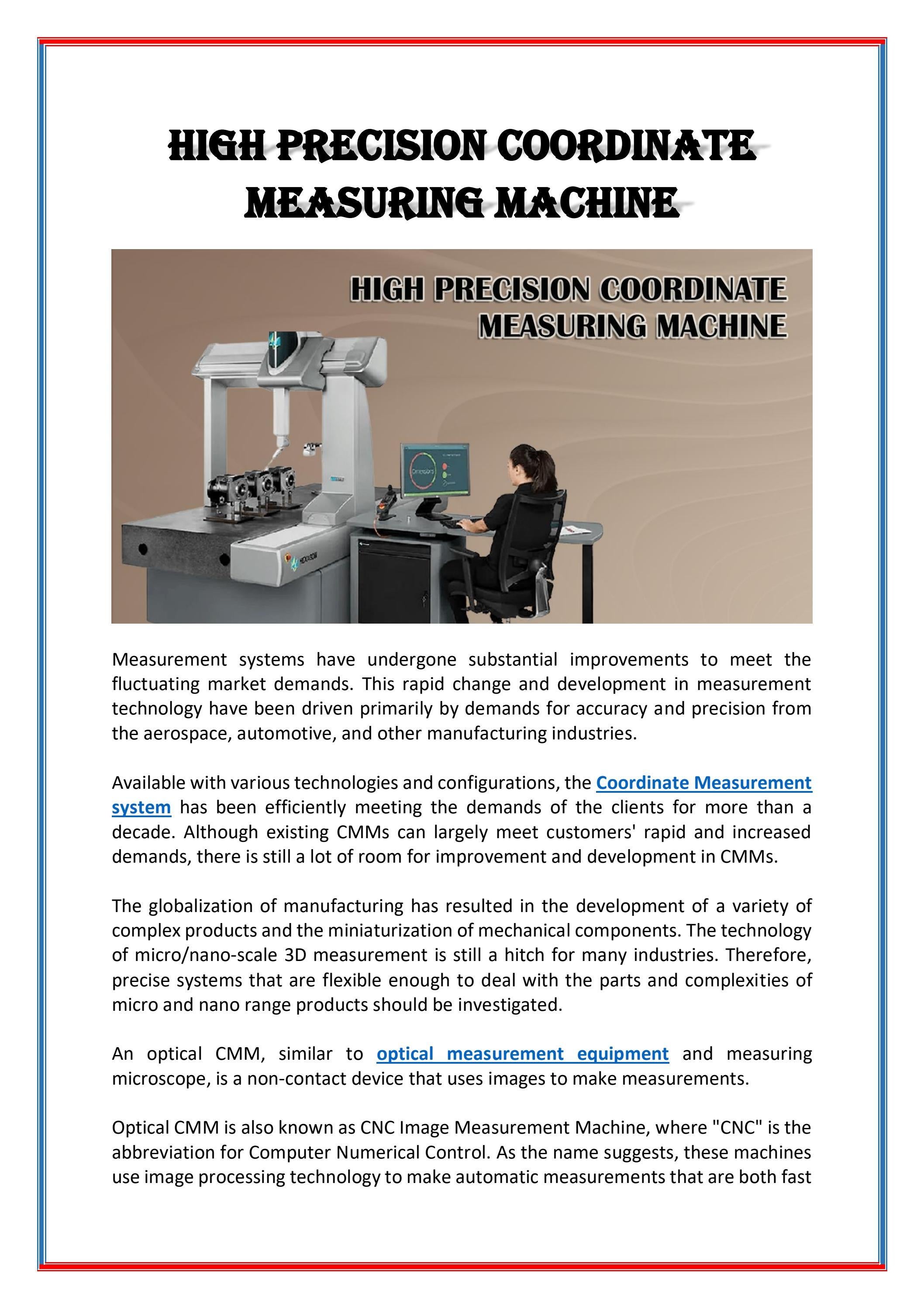 High Precision Coordinate Measuring Machine By View Mm Issuu