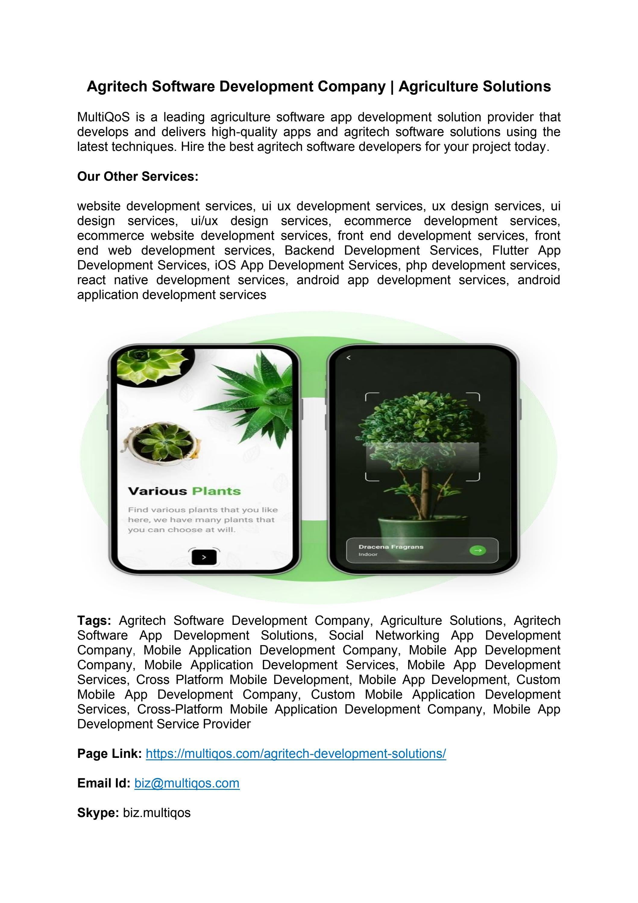 Agritech Software Development Company | Agriculture Solutions by MultiQoS Tech - Issuu
