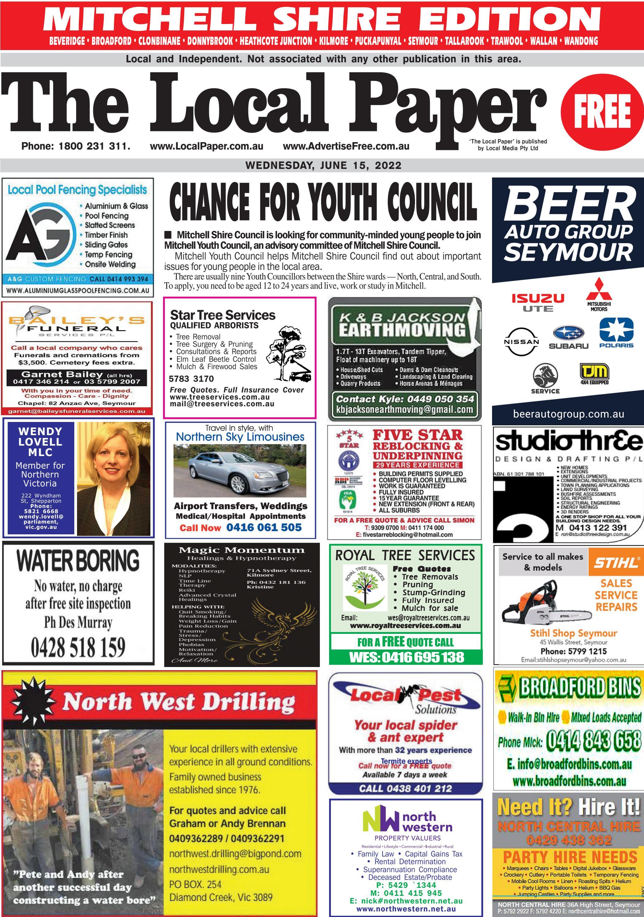 The Local Paper. Mitchell Shire Edition. Wed., June 15, 2022 by Ash ...