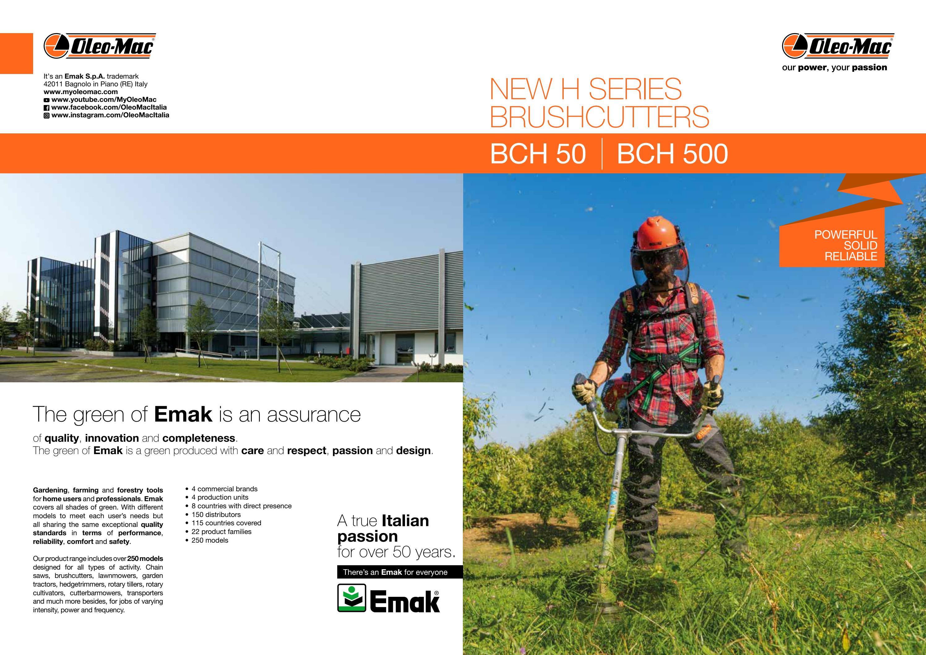 Oleo-Mac BCH 500 brushcutters by Emak Spa - Issuu