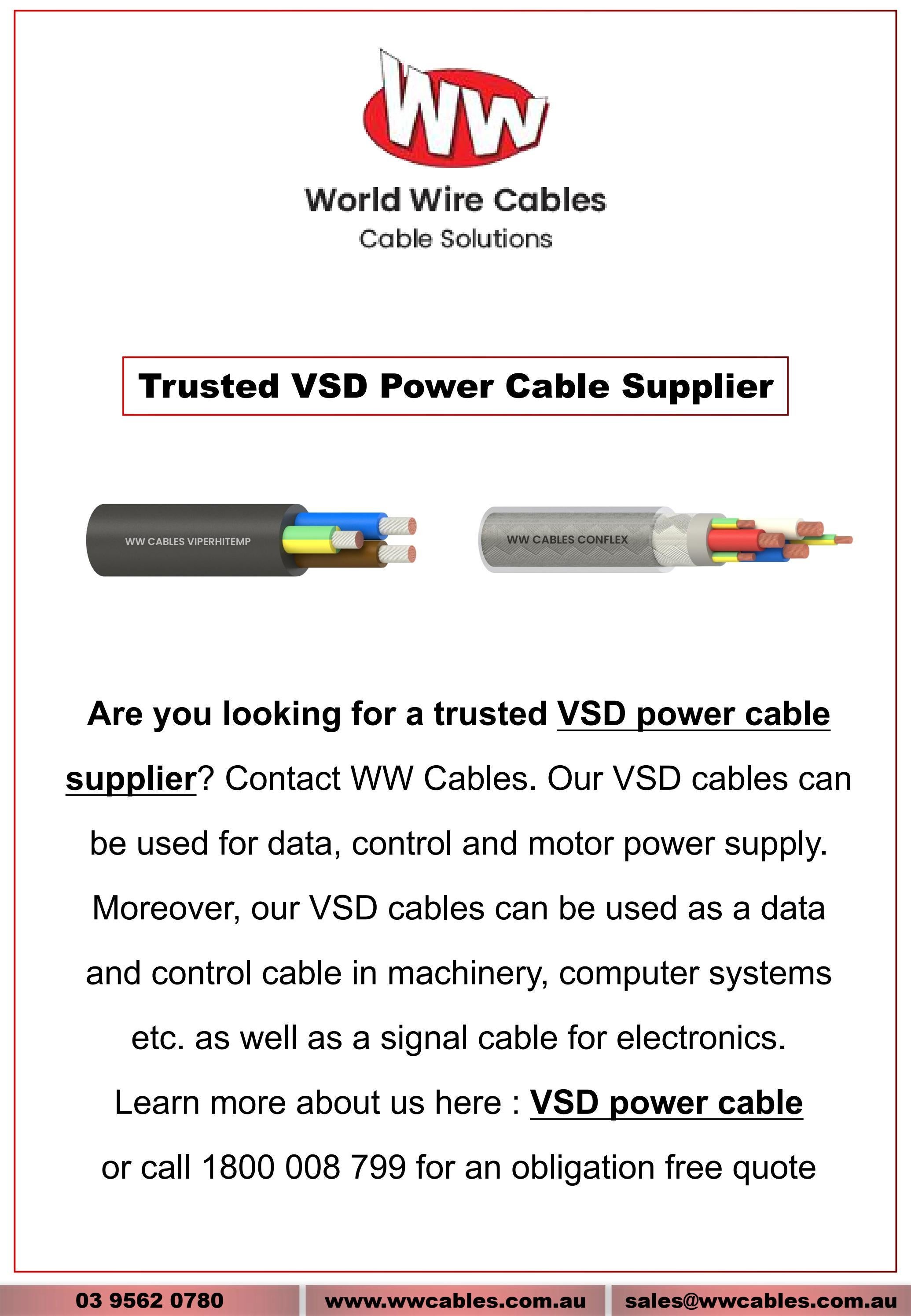 Trusted VSD Power Cable Supplier by World Wire Cables - Issuu
