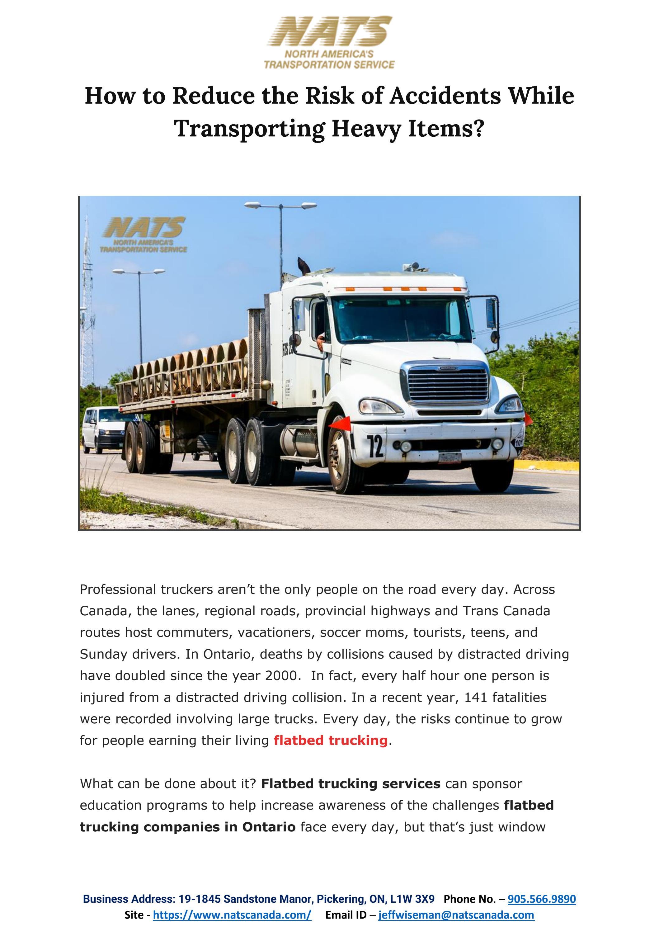 How to Reduce the Risk of Accidents While Transporting Heavy Items? by ...