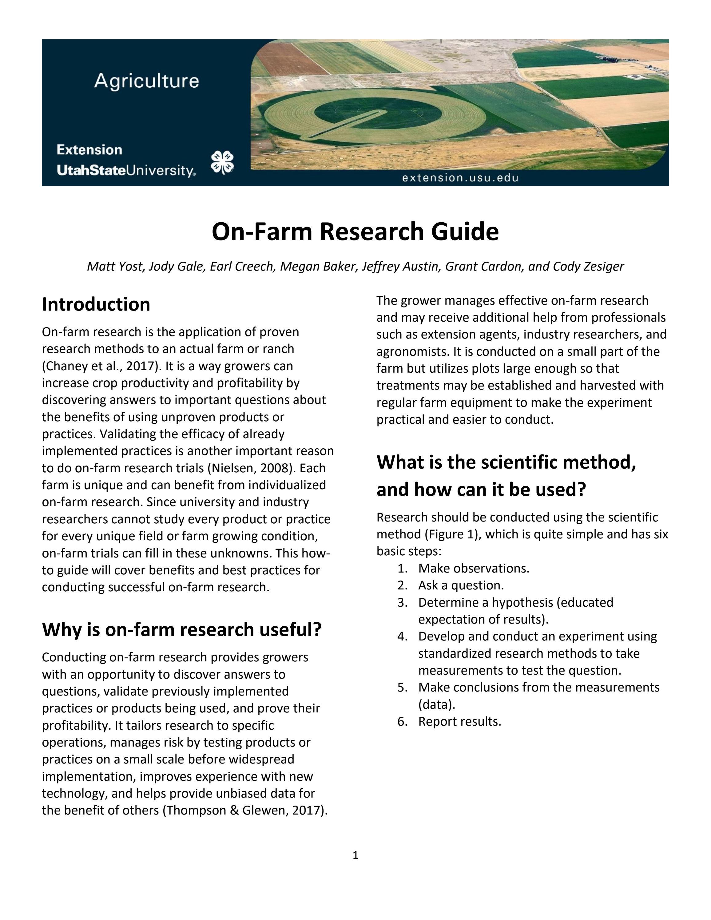 On-Farm Research Guide by Utah State University Extension - Issuu