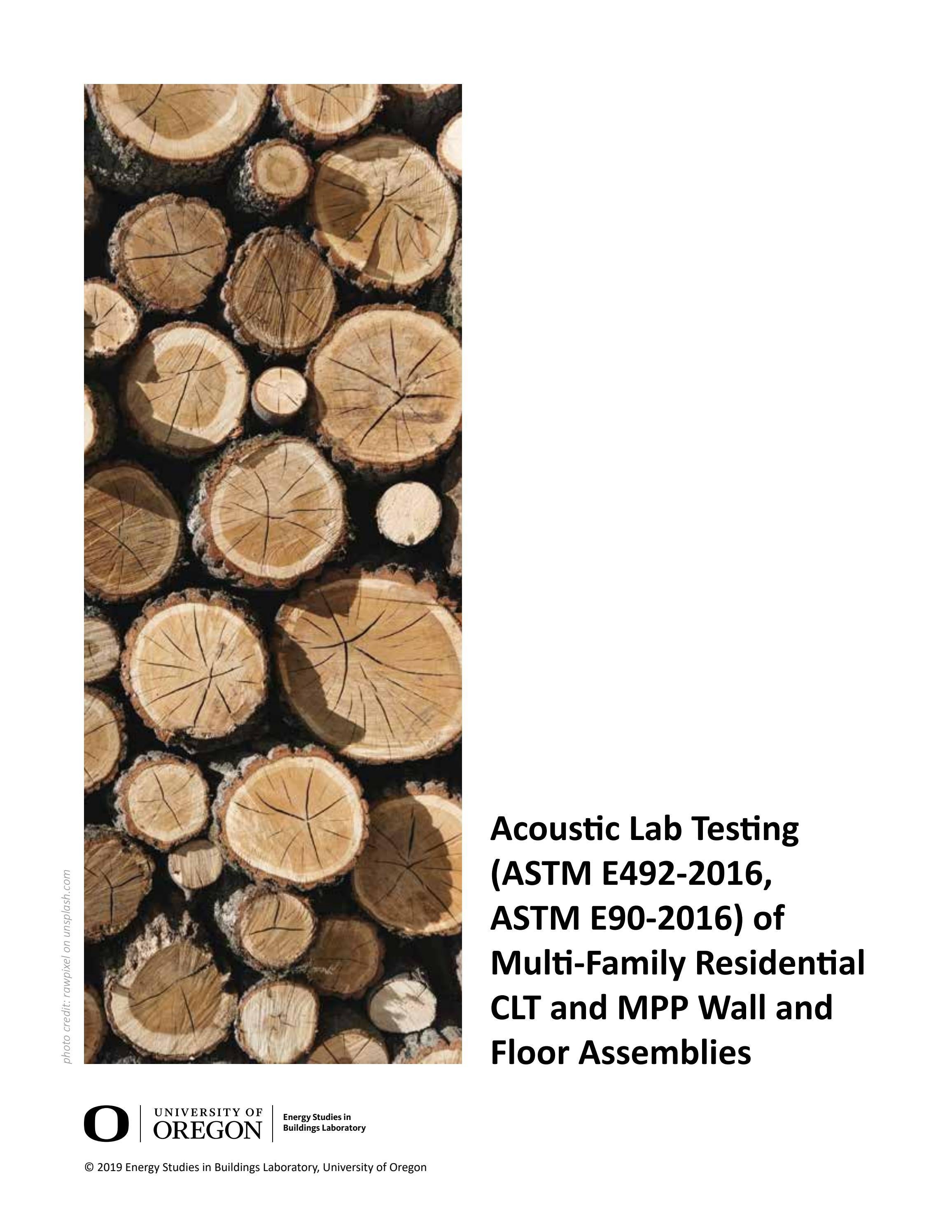 Acoustic Lab Testing Multi-Family Residential CLT and MPP Wall and ...