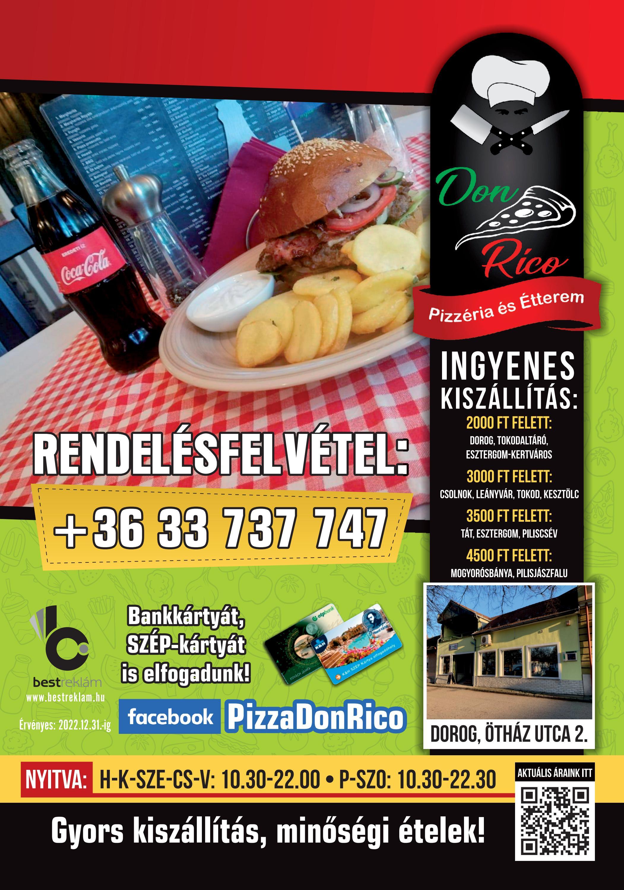 Don Rico Pizzéria - Dorog by bestreklam.hu - Issuu