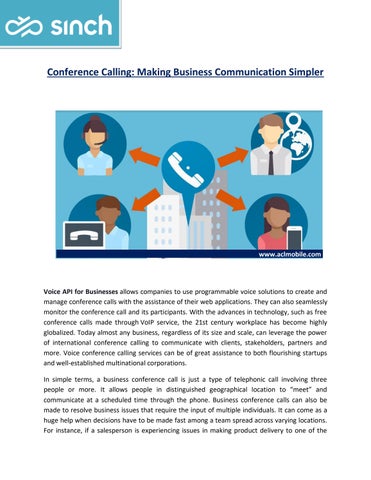 Conference Calling: Making Business Communication Simpler by Sinchvoice ...