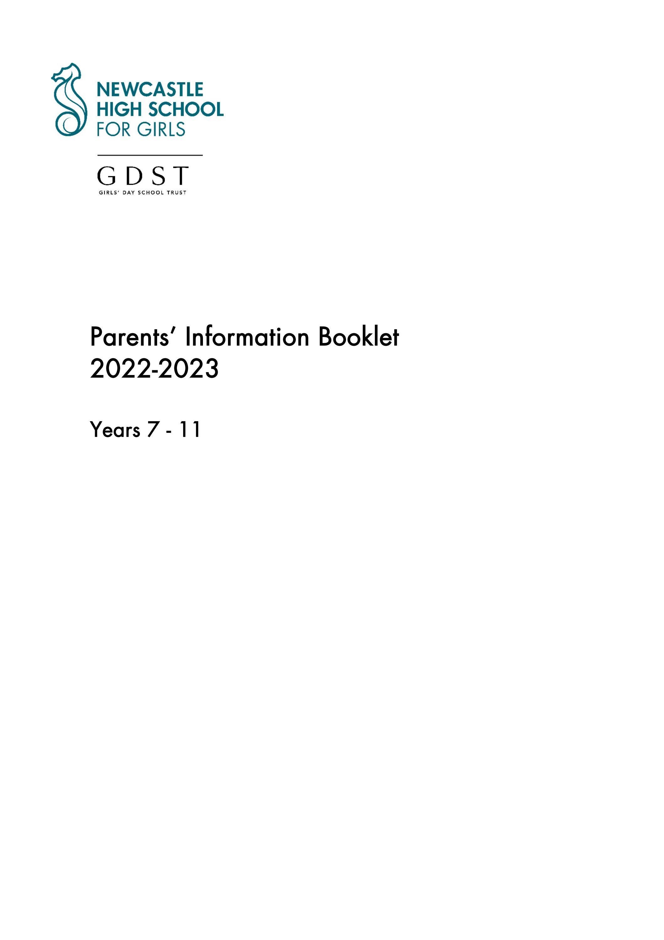 Years 7 - 11 Parents' Information Booklet 2022 by ncl38 - Issuu