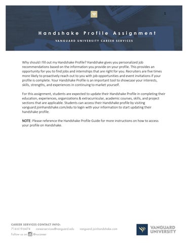 Handshake Profile by Vanguard University - Issuu