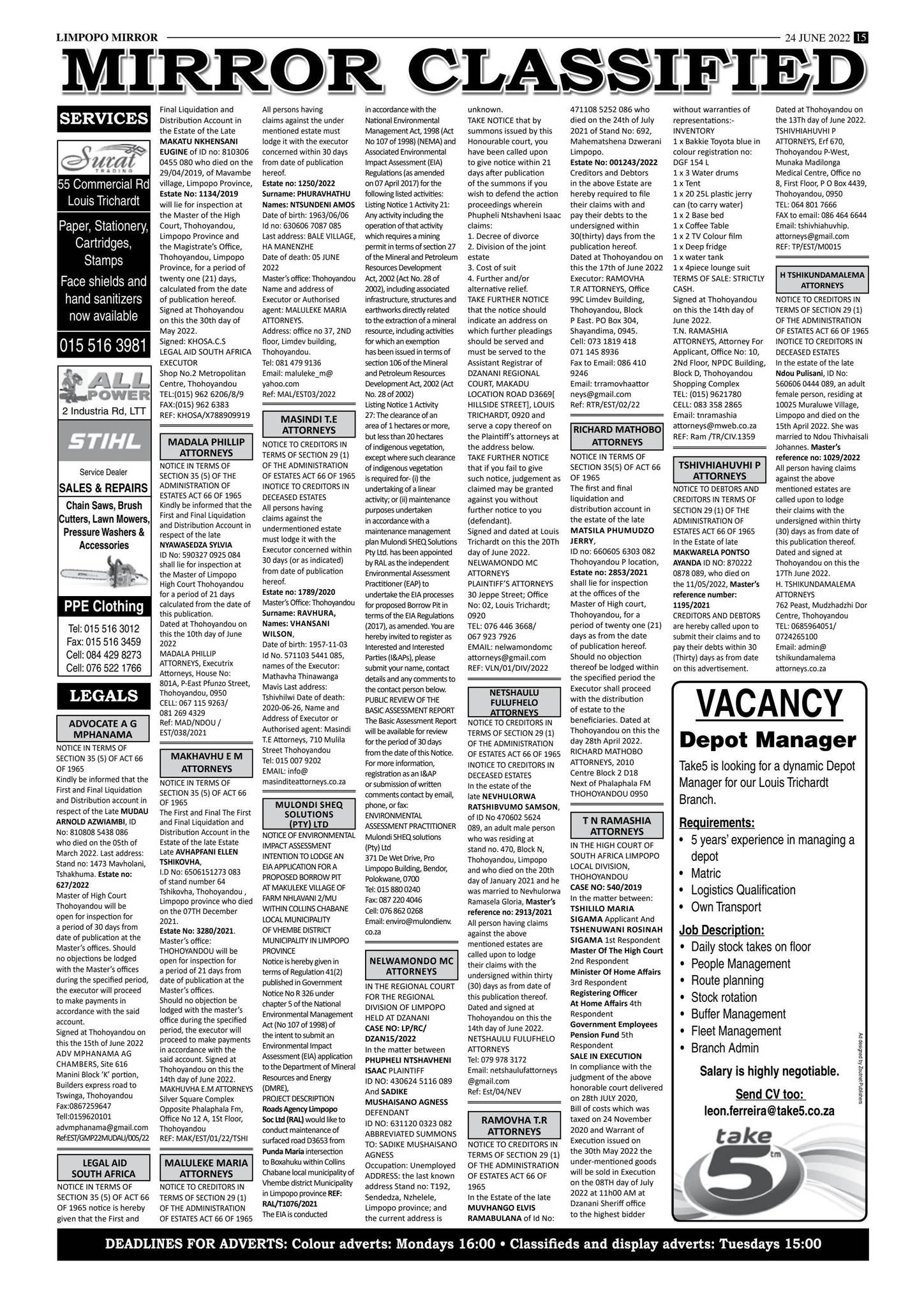 Limpopo Mirror 24 June 2022 by Zoutnet - Issuu