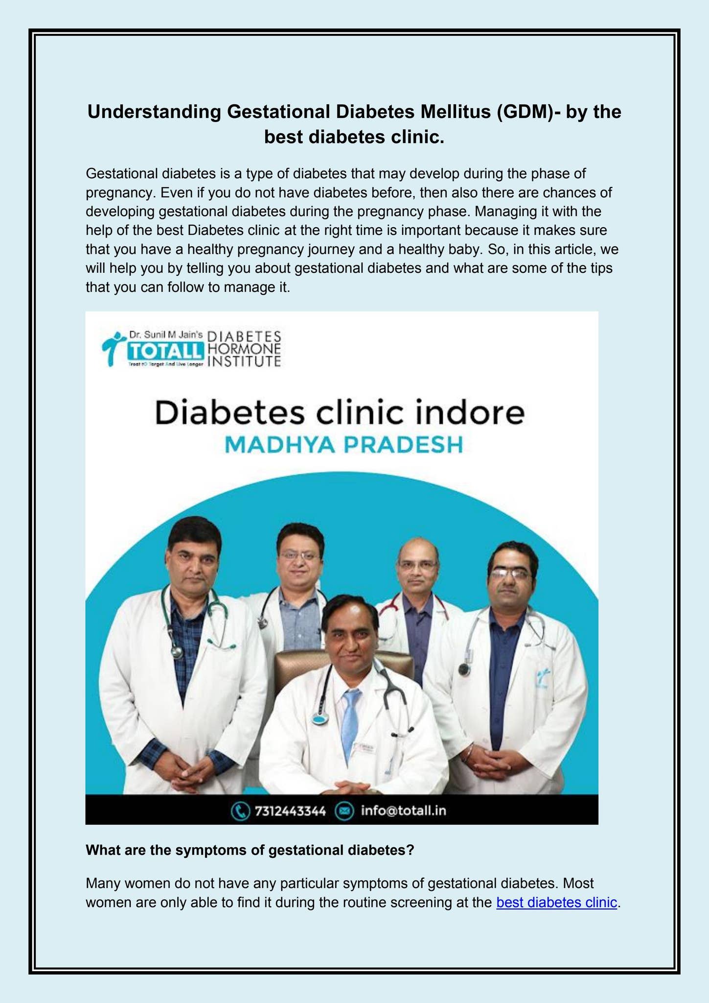 Understanding Gestational Diabetes Mellitus (GDM)- by the best diabetes ...