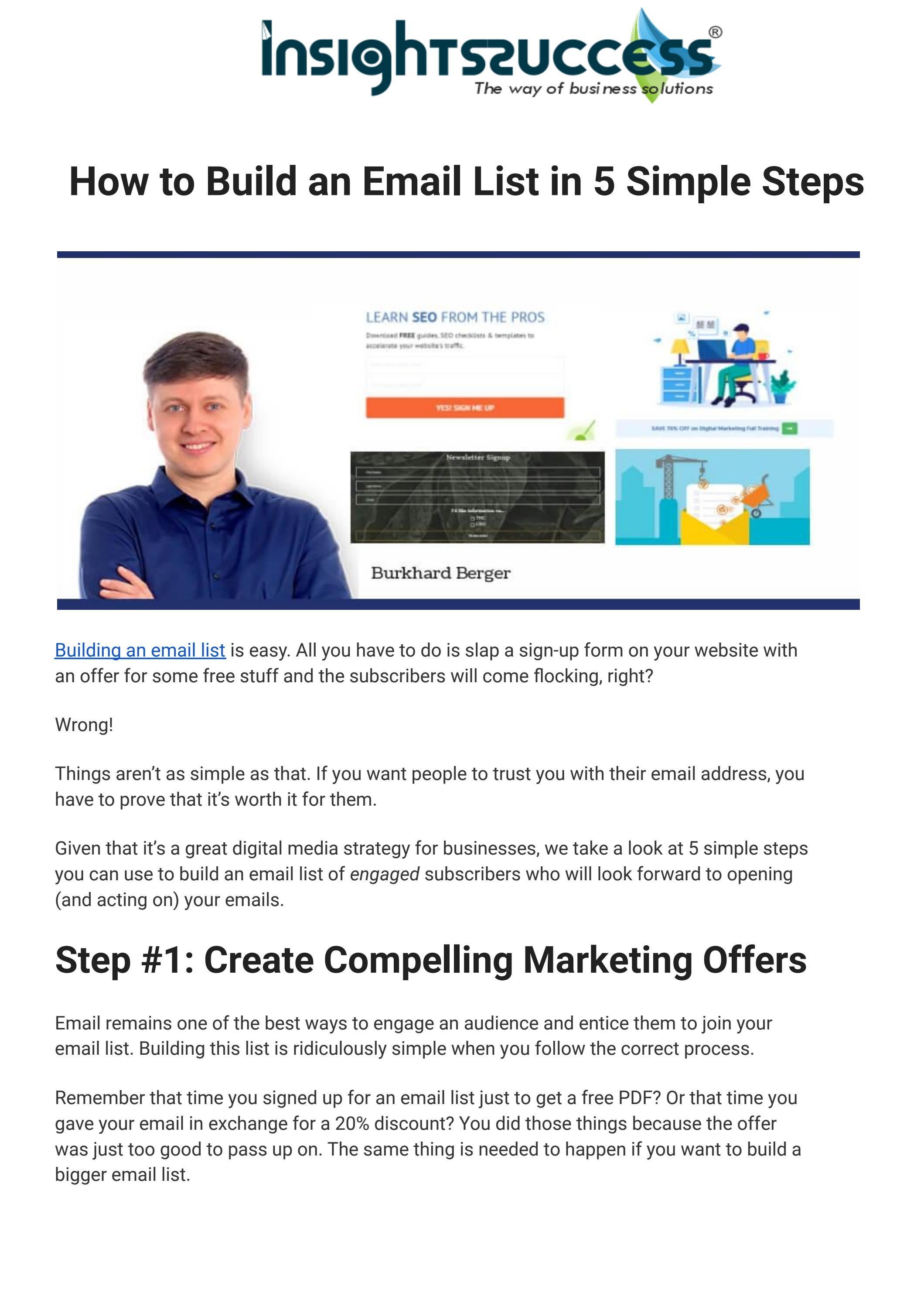 How to Build an Email List in 5 Simple Steps | Email Marketing Strategy ...