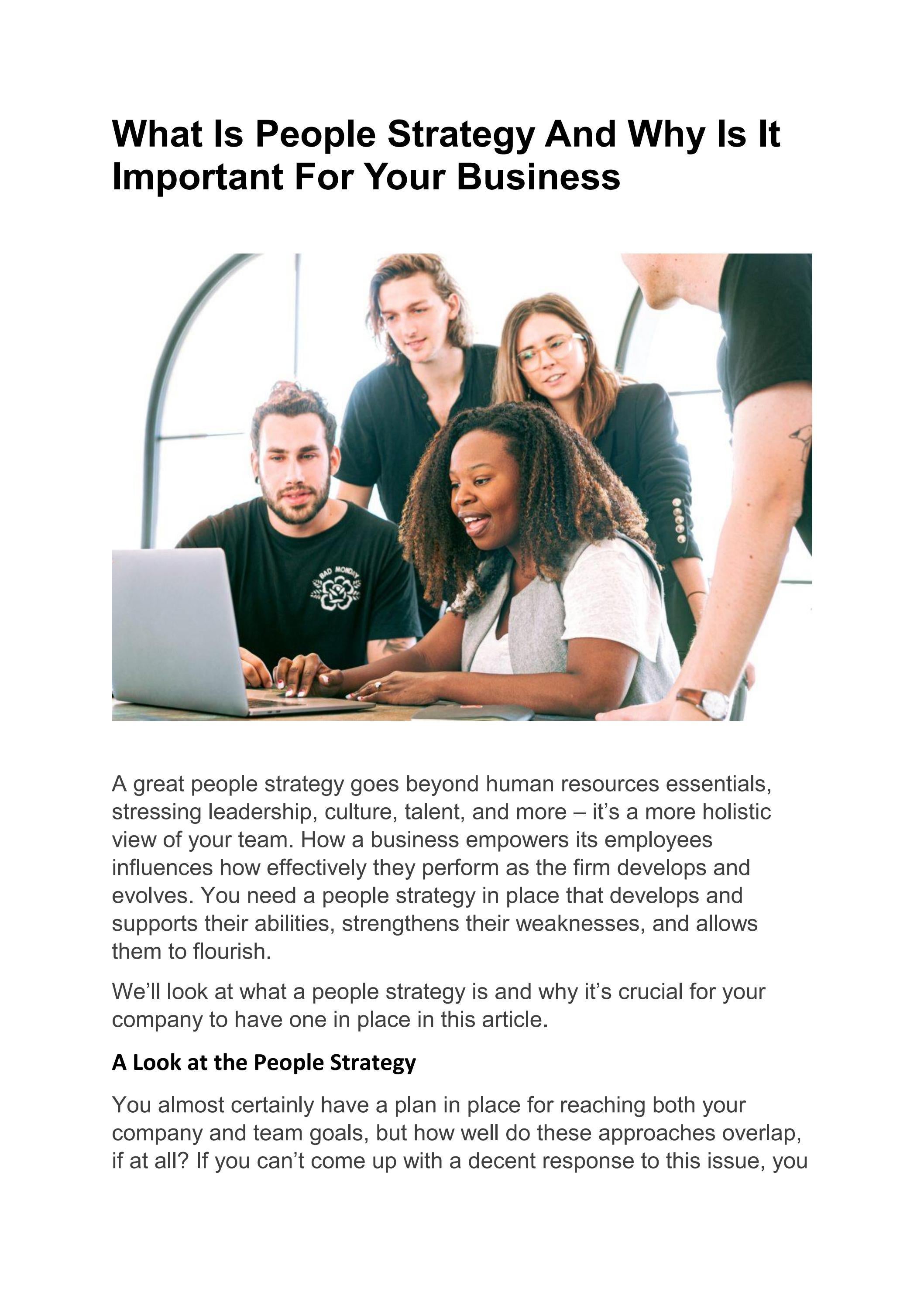 What Is People Strategy And Why Is It Important For Your Business by ...