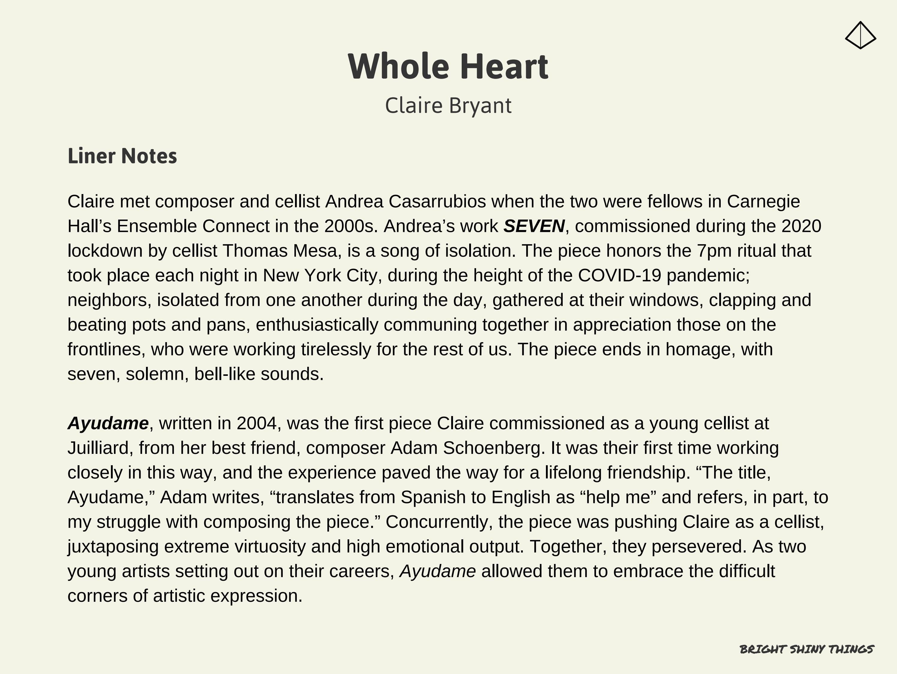Claire Bryant / Whole Heart Liner Notes by Louis Levitt - Issuu