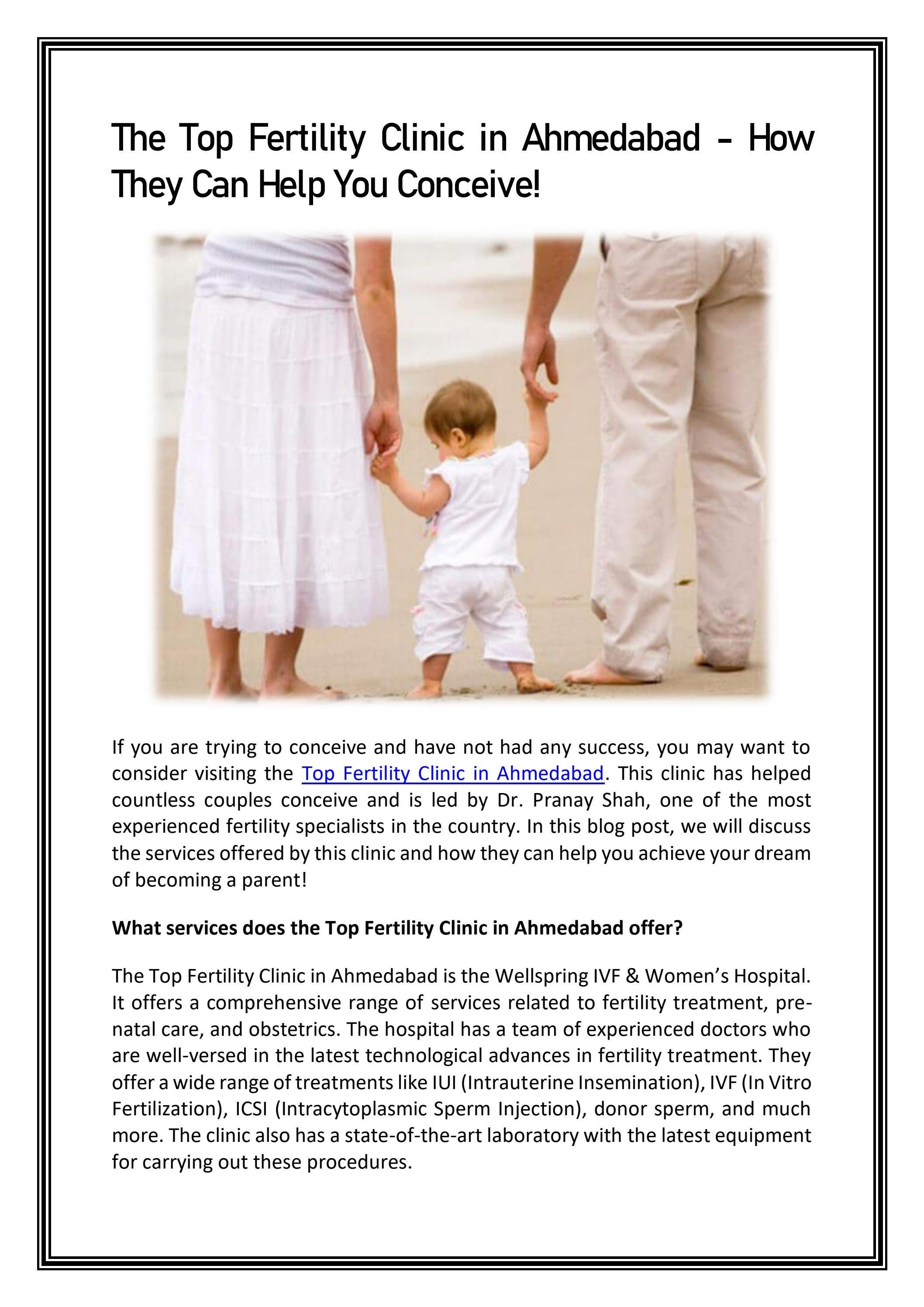 The Top Fertility Clinic in Ahmedabad - How They Can Help You Conceive ...
