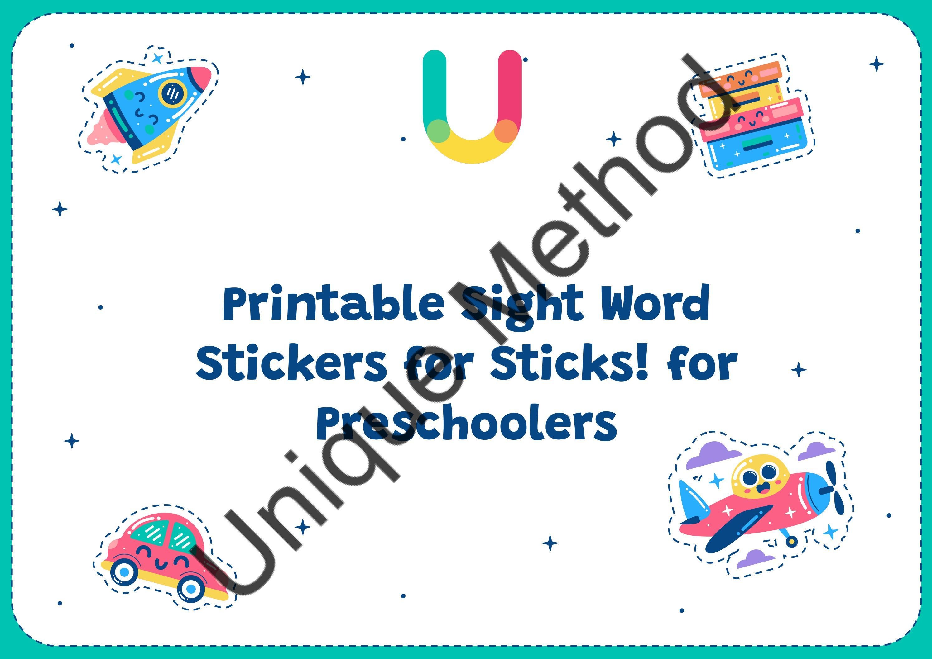 Printable Sight Word Stickers for Sticks! for Preschoolers by Яніна ...
