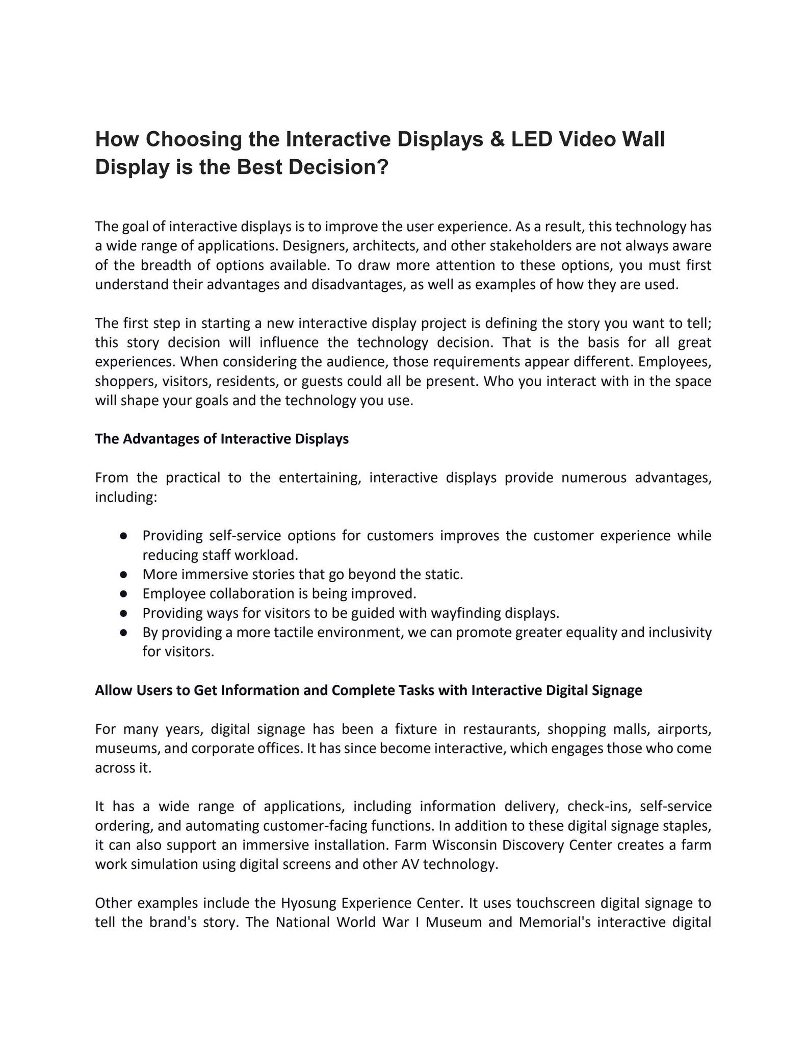 How Choosing the Interactive Displays & LED Video Wall Display by ...
