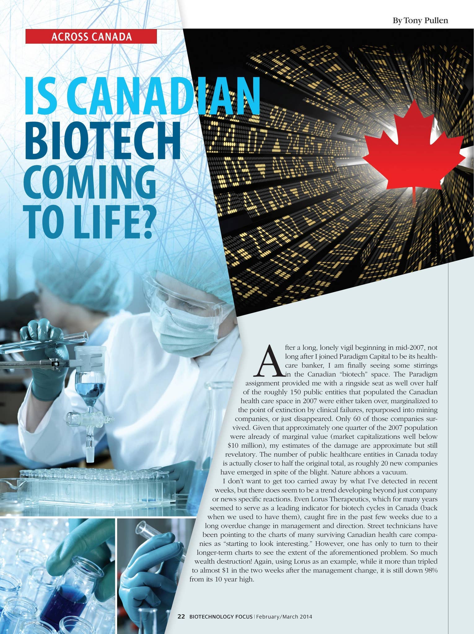 Biotechnology Focus February/March 2014 - Is Canadian Biotech coming to ...