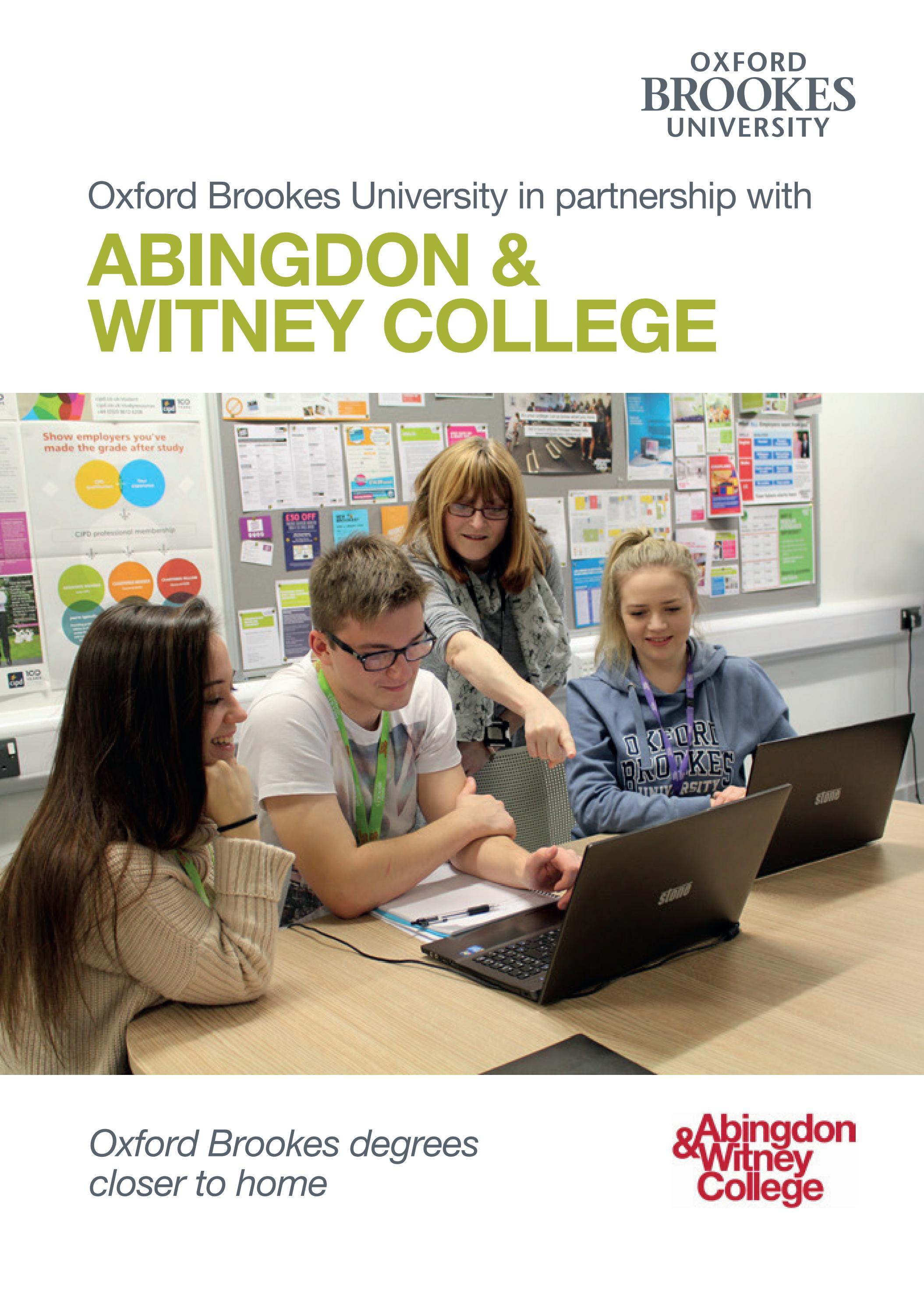 Abingdon & Witney College accredited partnership with Oxford Brookes ...