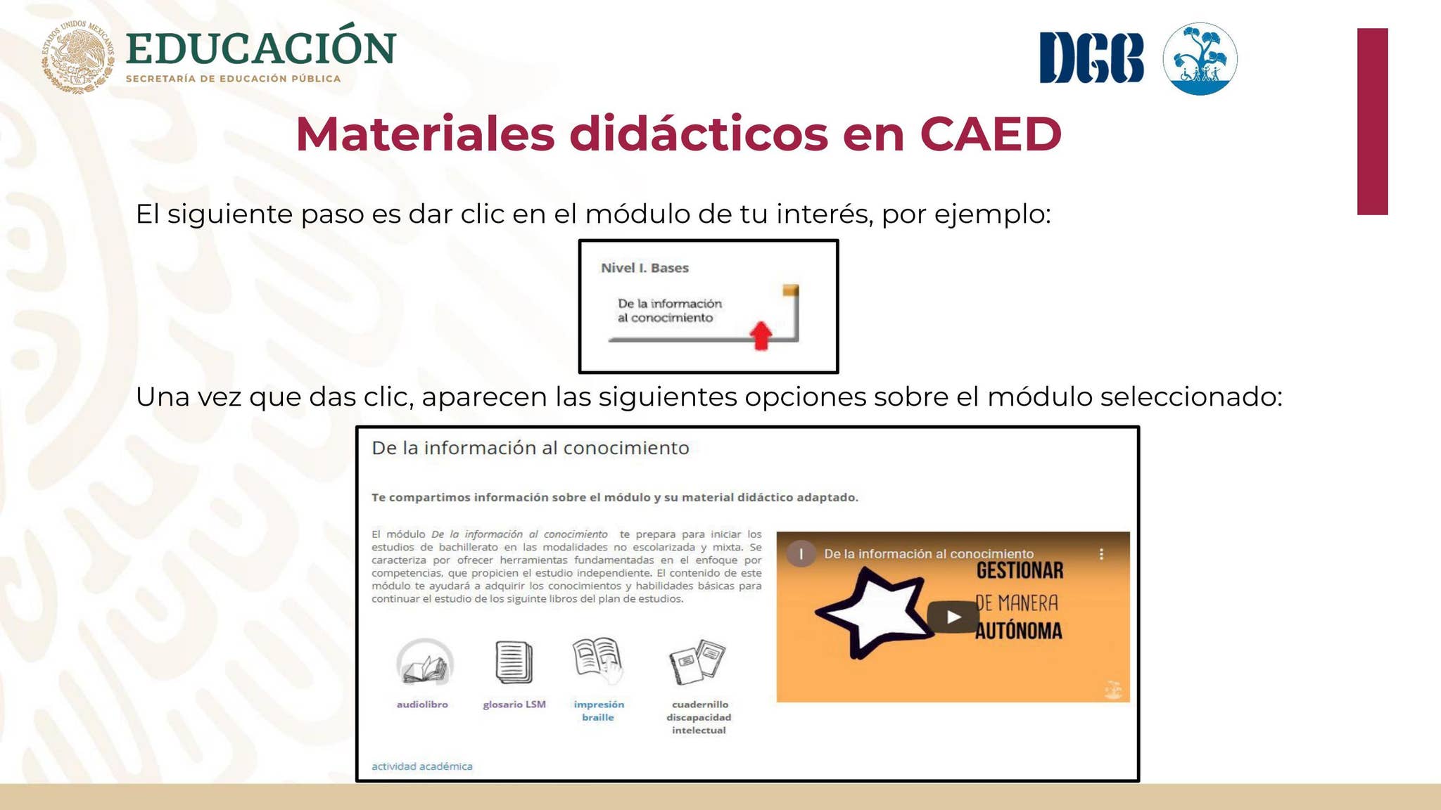 Segunda parte del curso autoinstructivo de Inducción a los CAED en el ...