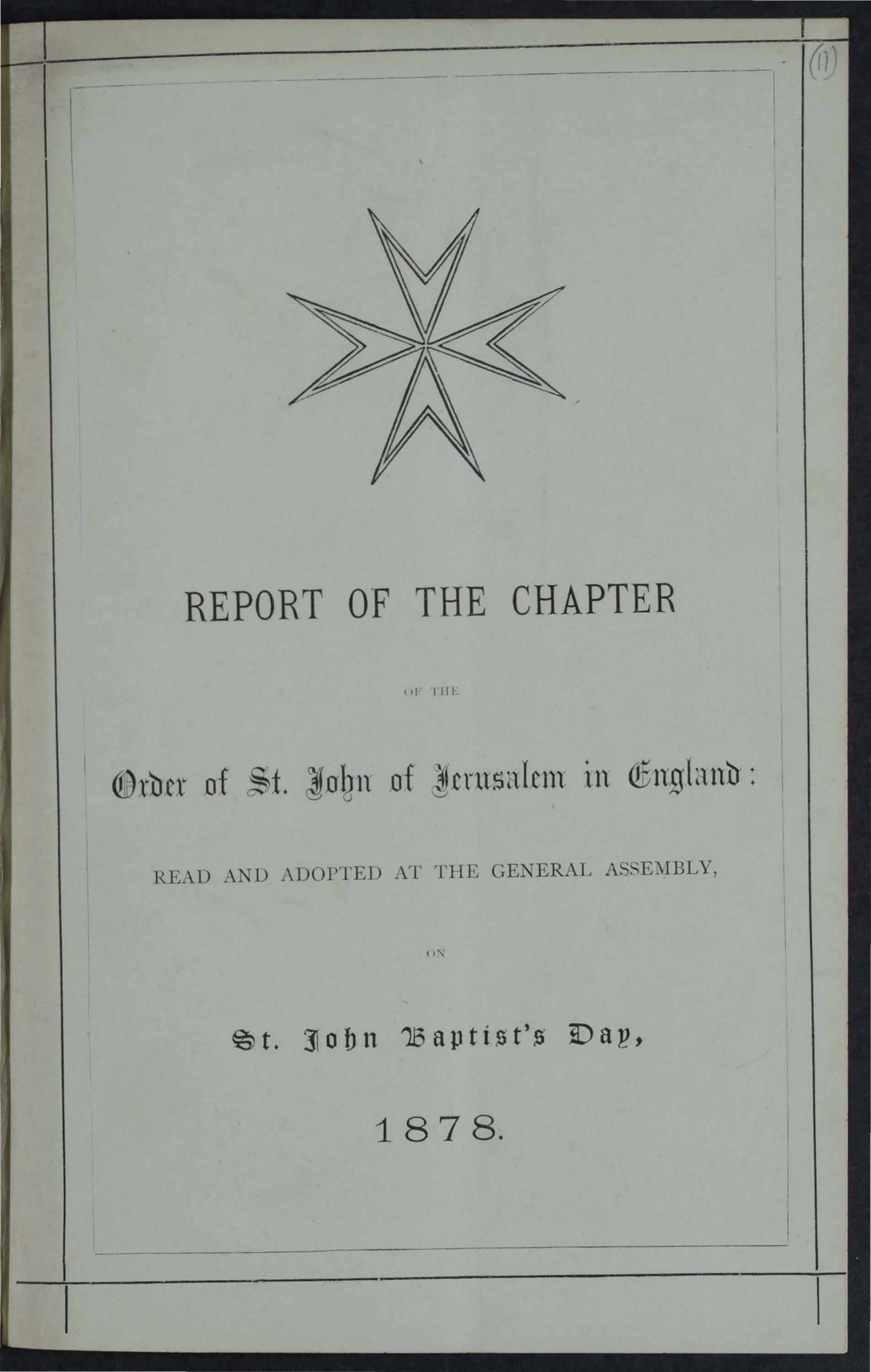 O.S.J.J. Annual Report, 1878 by Museum of the Order of St John - Issuu