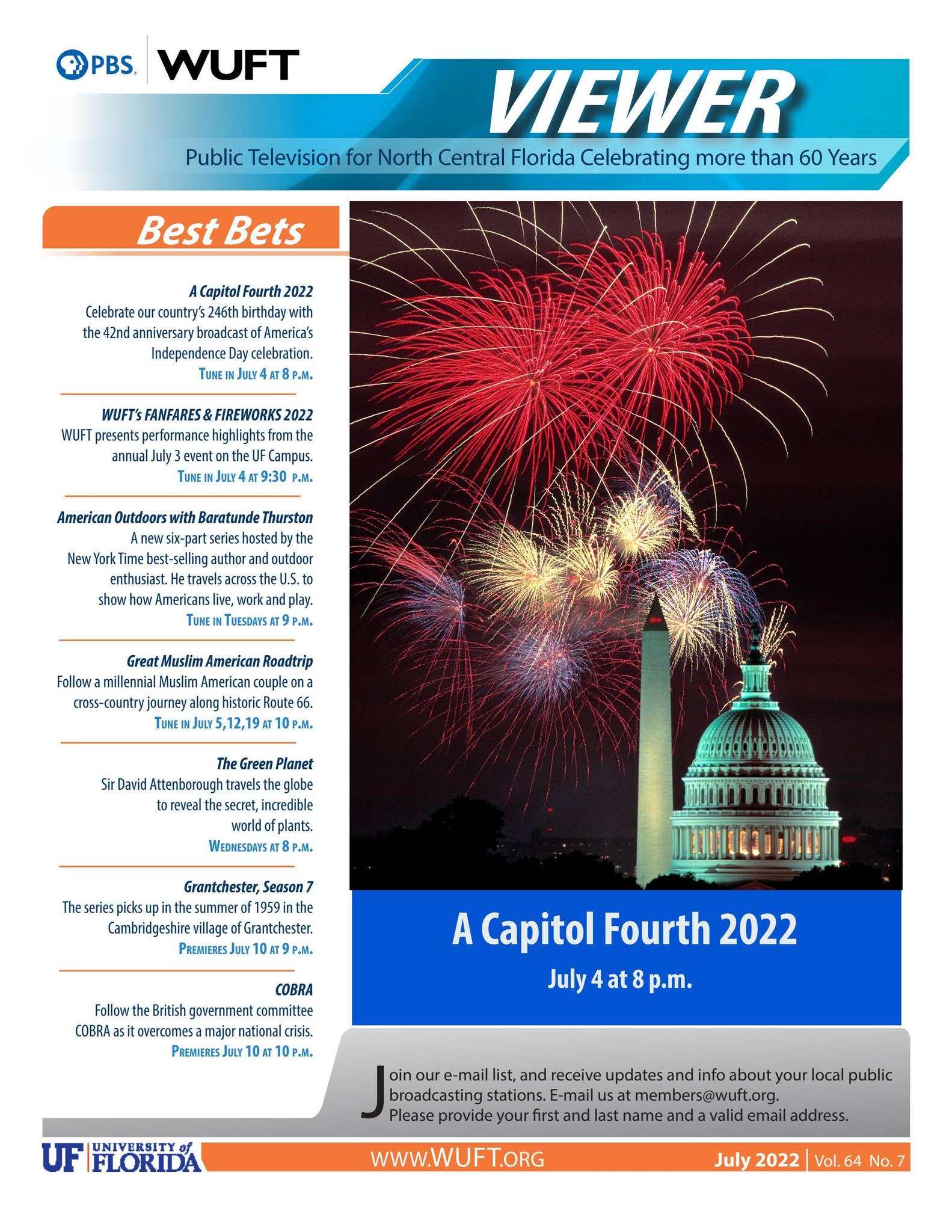 WUFT TV Viewer Guide - July 2022 by UF CJC - Issuu