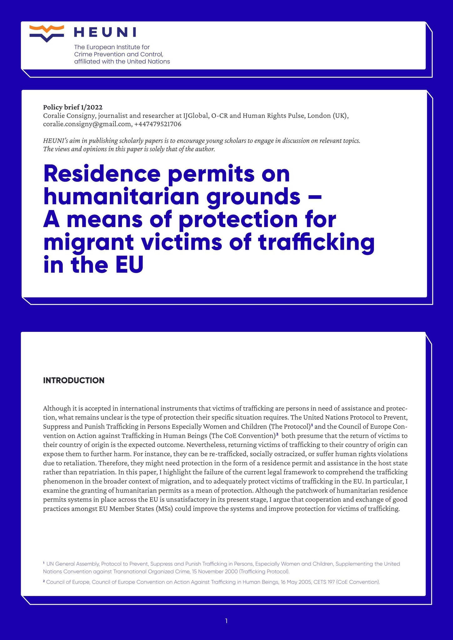 Residence permits on humanitarian grounds – A means of protection for ...