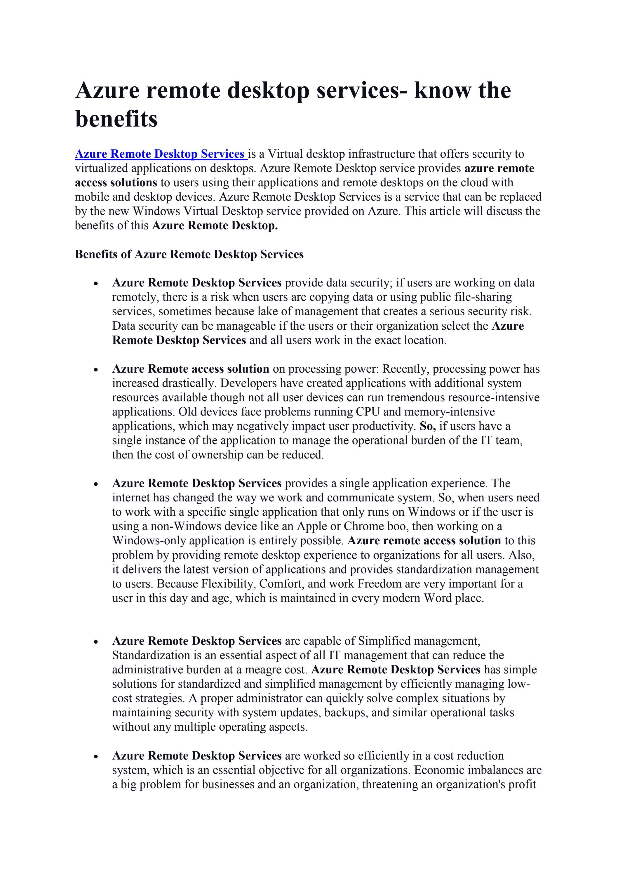 Azure remote desktop services by SophiaLeeuae - Issuu