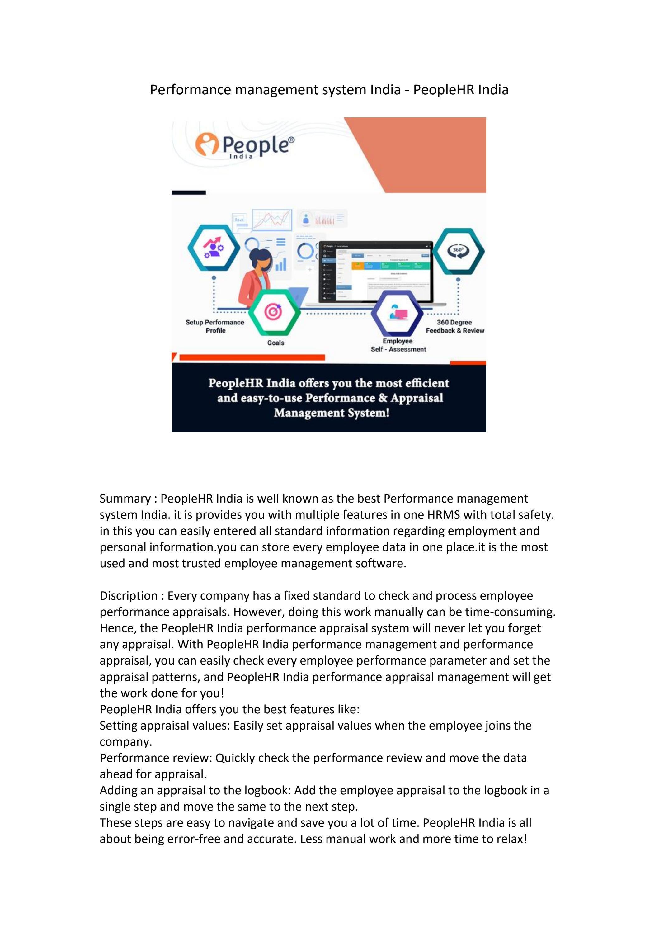 Performance Management System India - PeopleHR India by Reema jain - Issuu