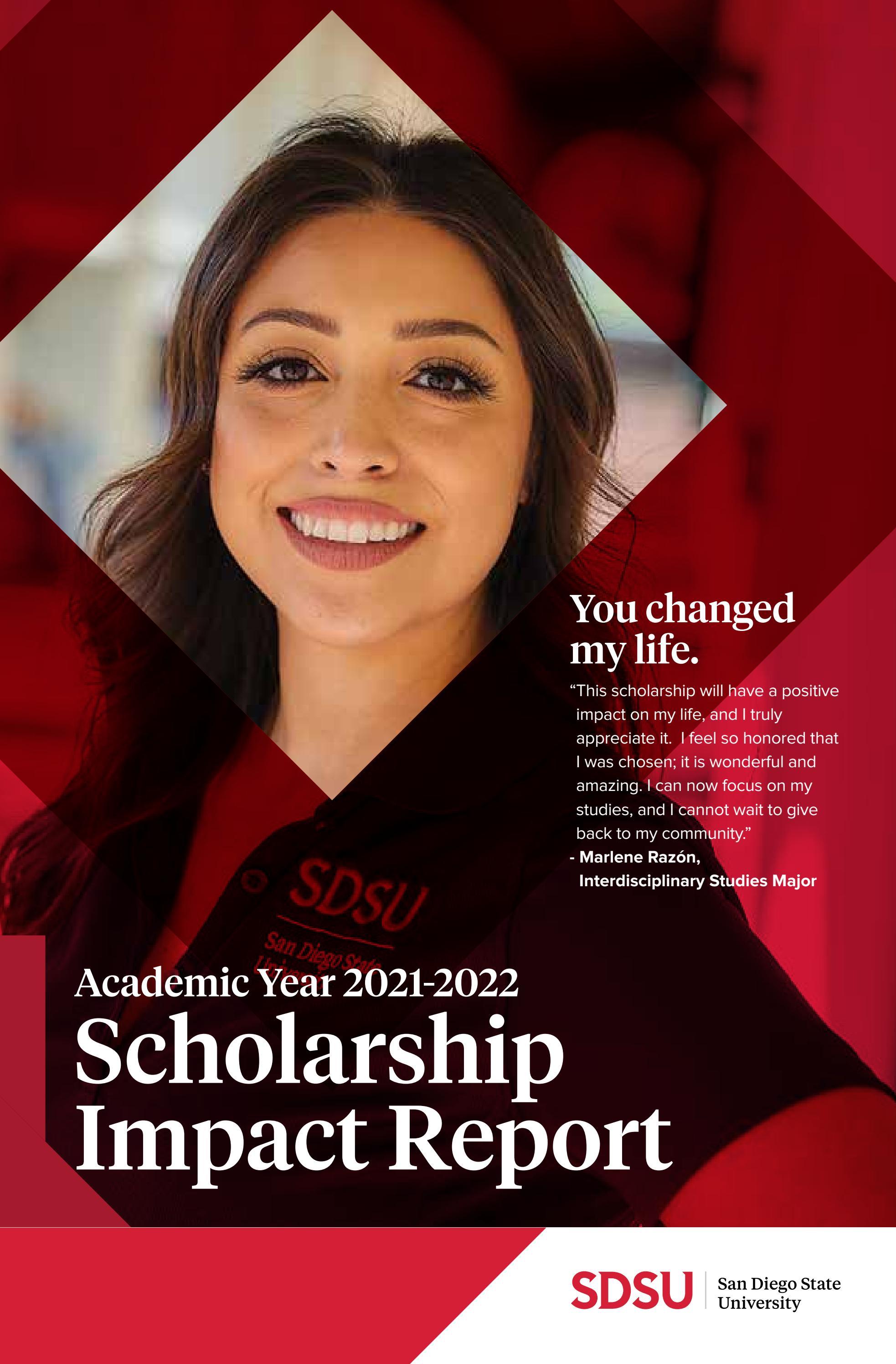 FY21-22 Scholarship Impact Brochure by San Diego State University Donor ...