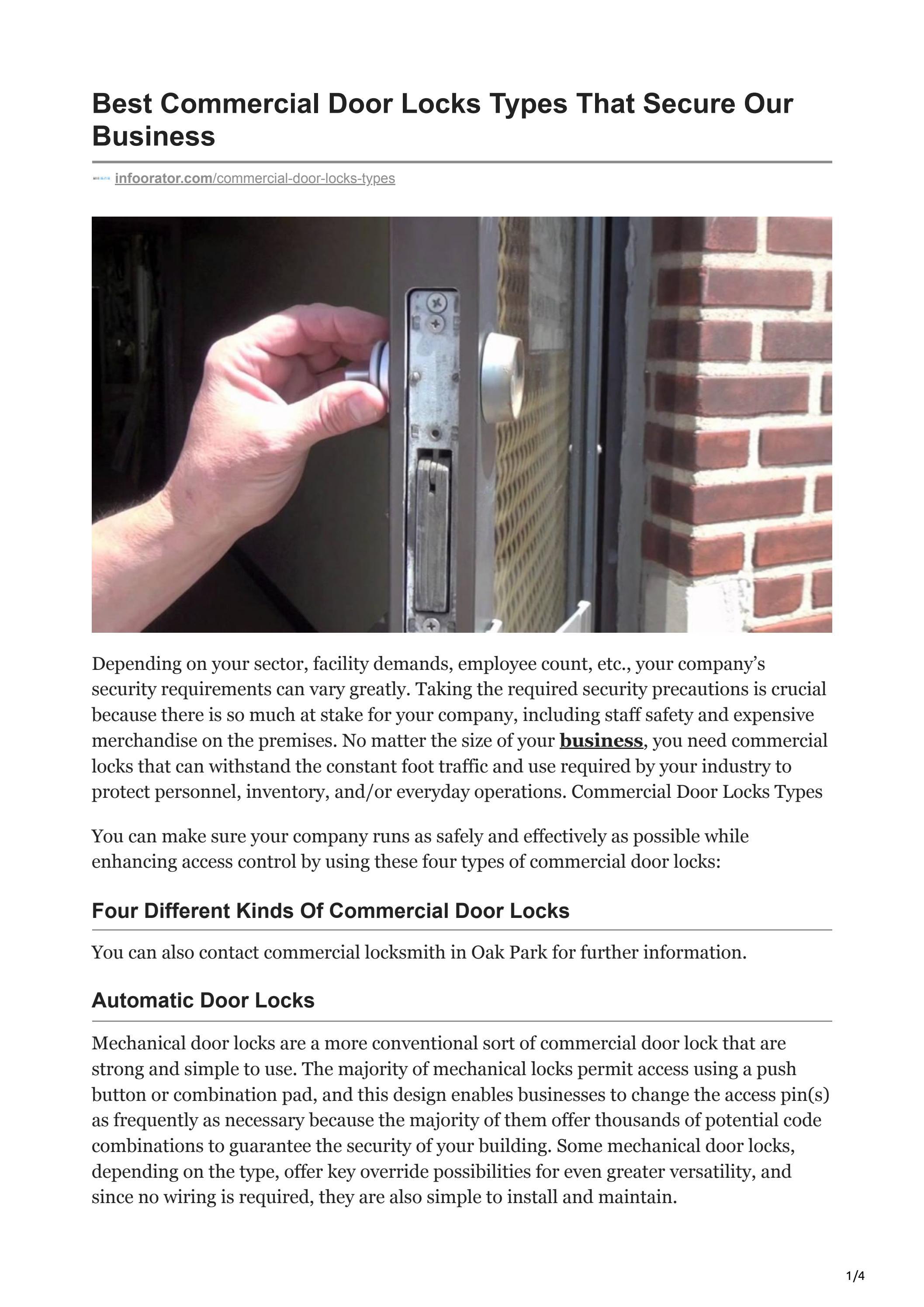 Commercial Door Lock Types