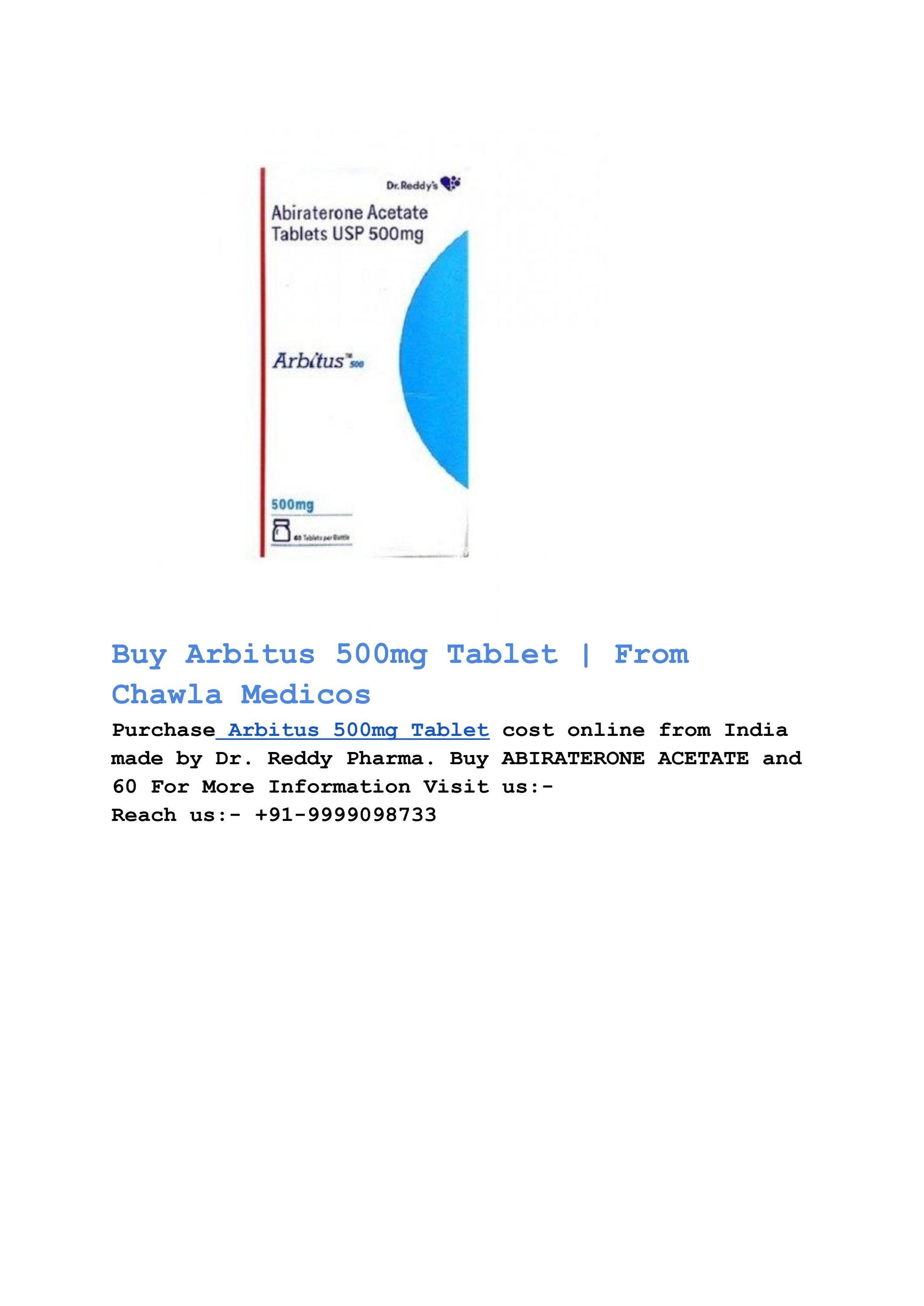 Buy Arbitus 500mg Tablet | From Chawla Medicos by lenvatinib price - Issuu