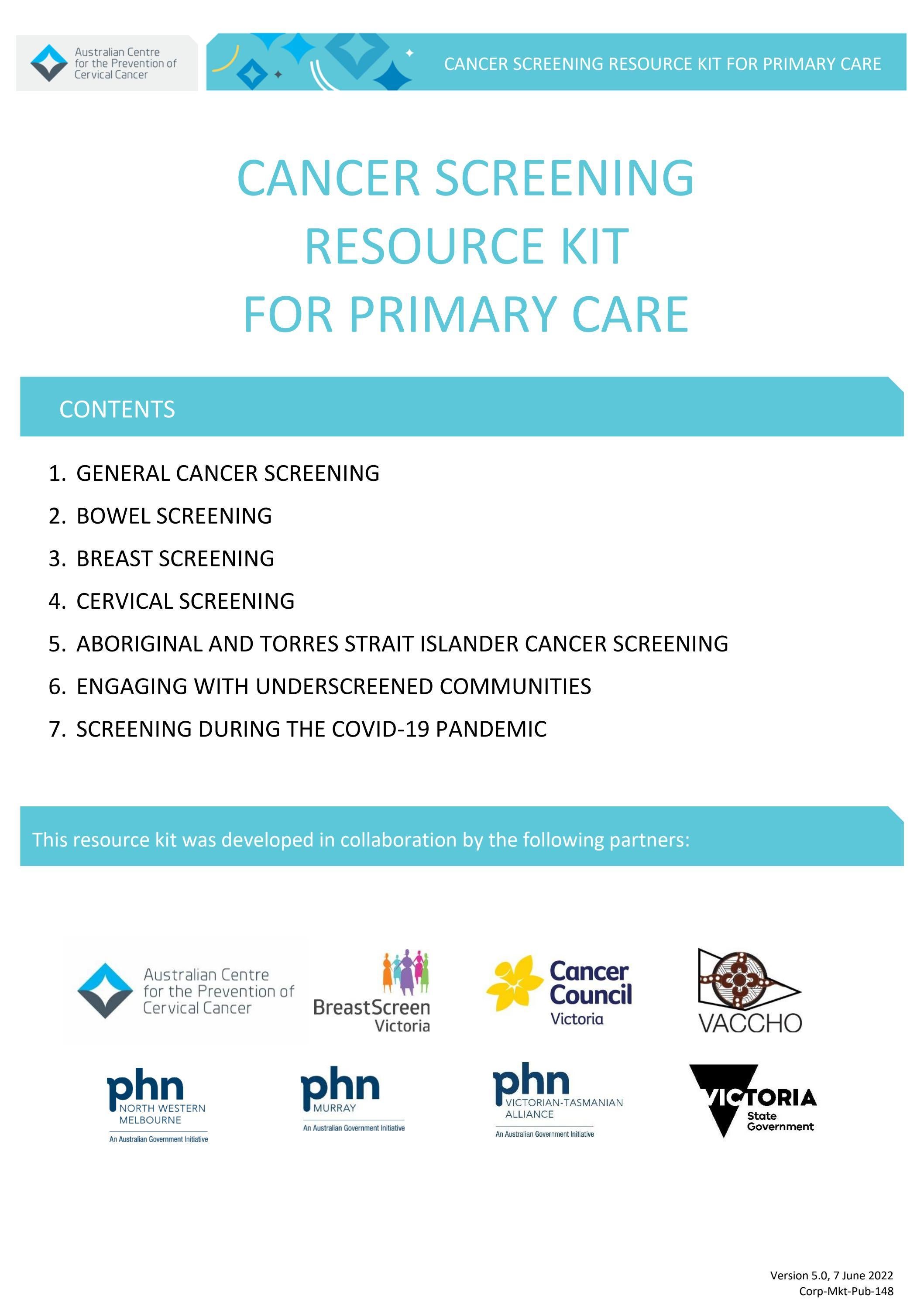 Cancer Screening Resource Kit V5 by Victorian Cytology Service - Issuu