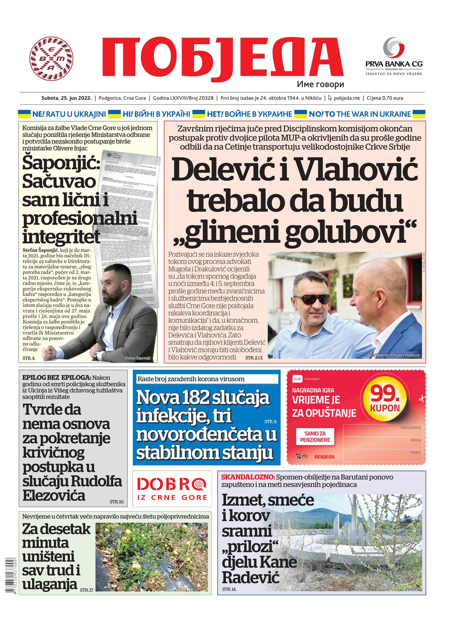 Dnevni list Pobjeda 25.06.2022. by Pobjeda - Issuu