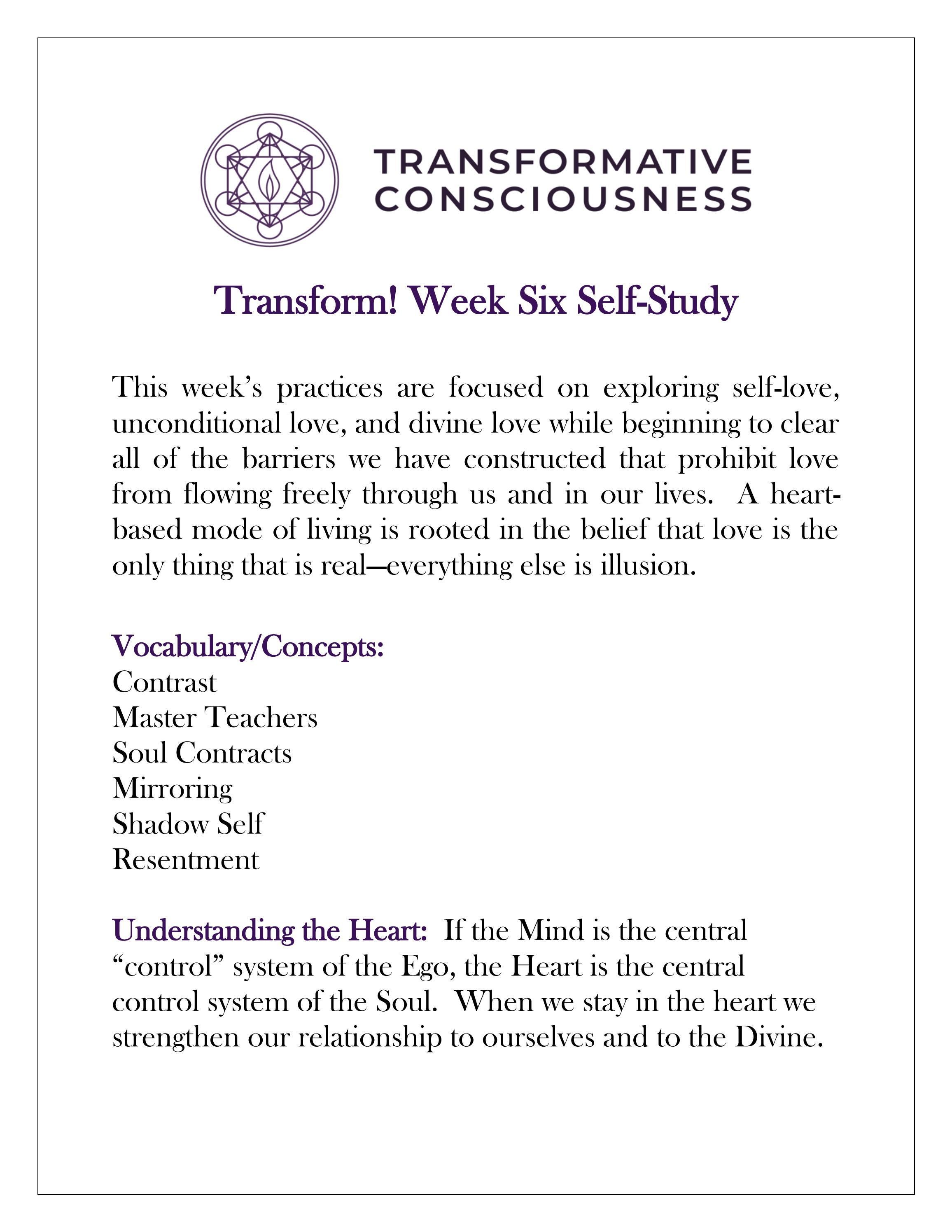 Transform! Module Six Self-Study by transformativeconsciousness - Issuu